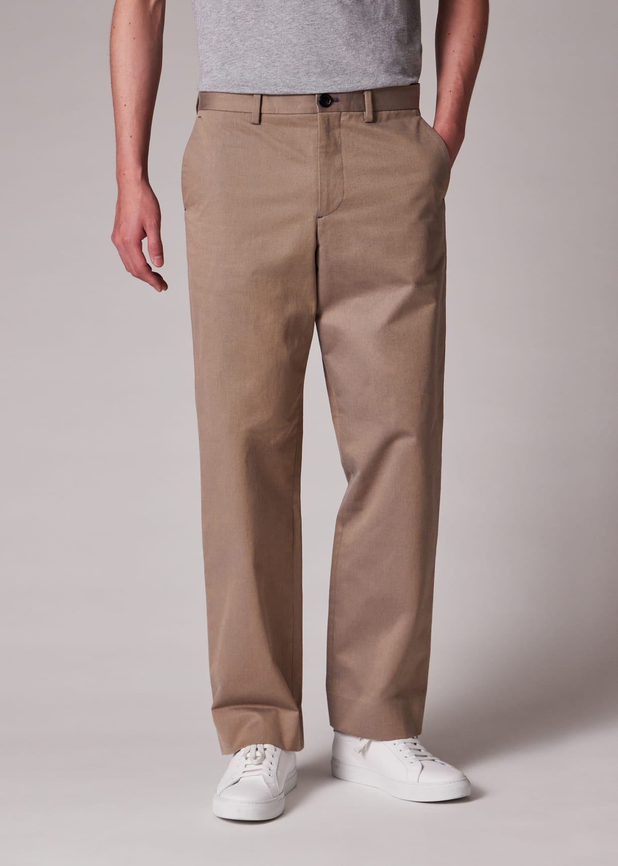 Men's Stone Two-Tone Cotton Twill Chinos