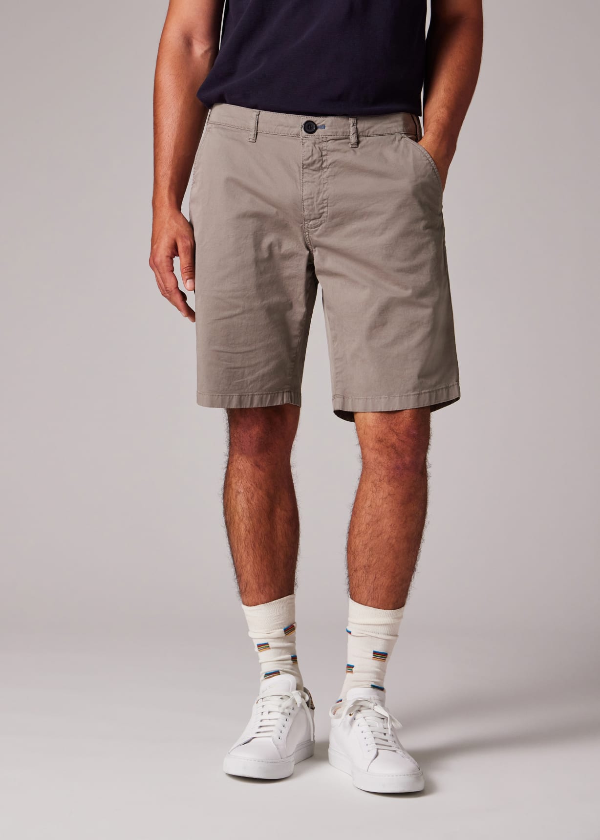 Slate Grey Organic Cotton-Twill Shorts