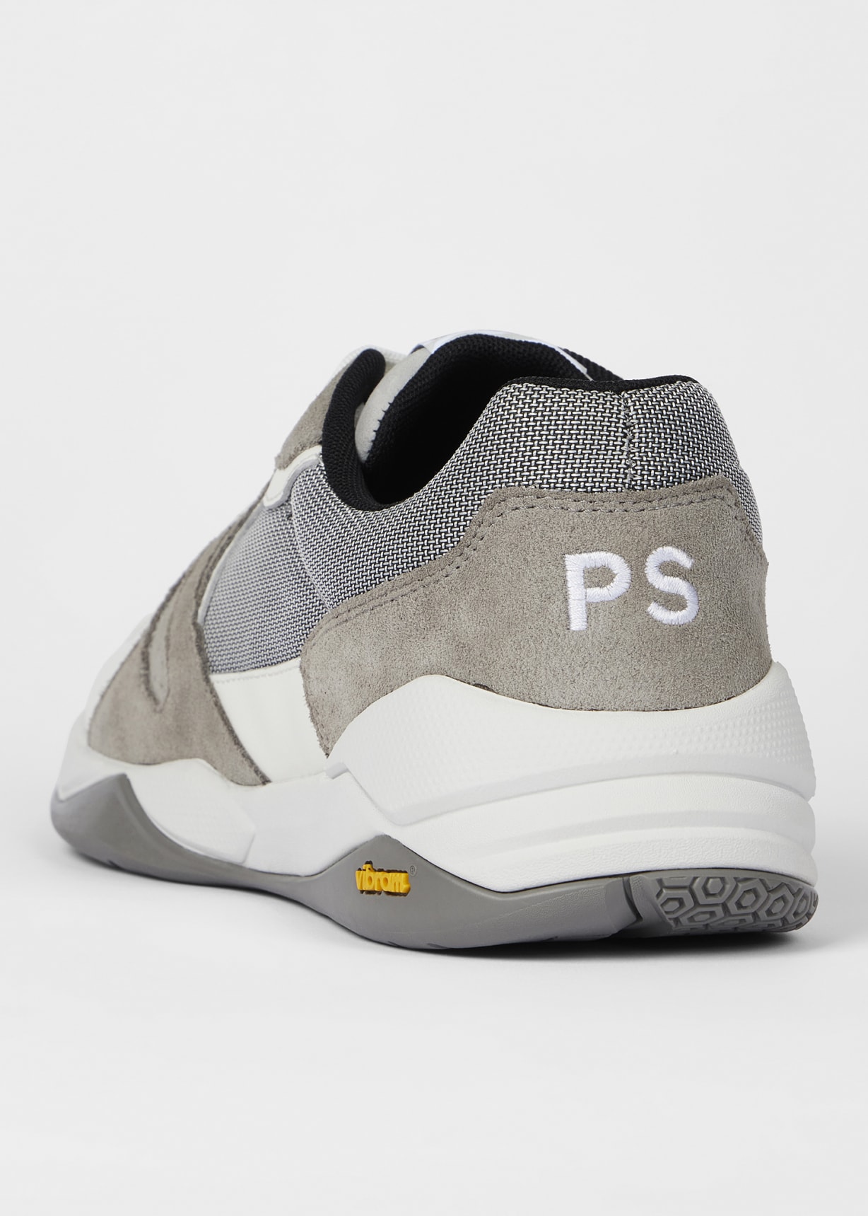 Men's White and Grey 'Ossi' Trainers