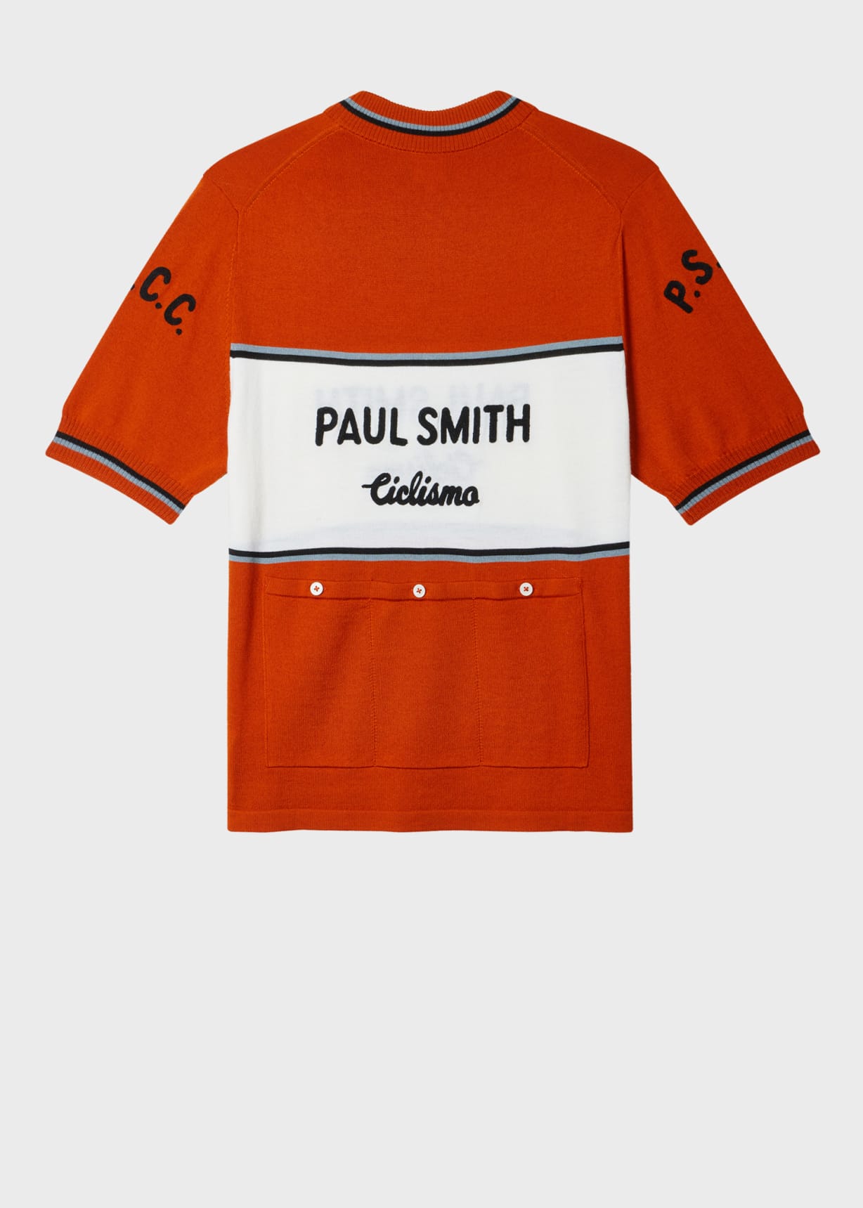 Men's Burnt Orange Merino Wool Knitted Cycle Jersey