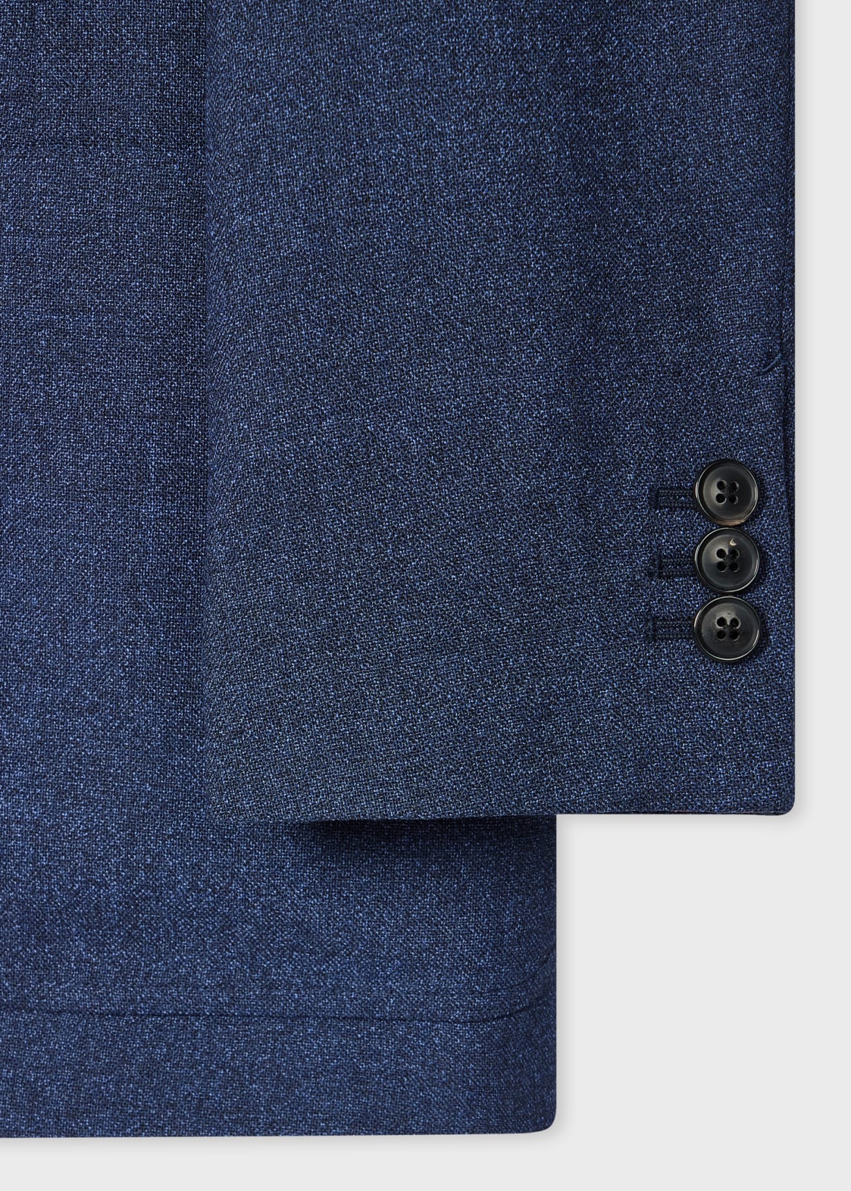 Men's Blue Two-Ply Merino Wool Patch-Pocket Blazer