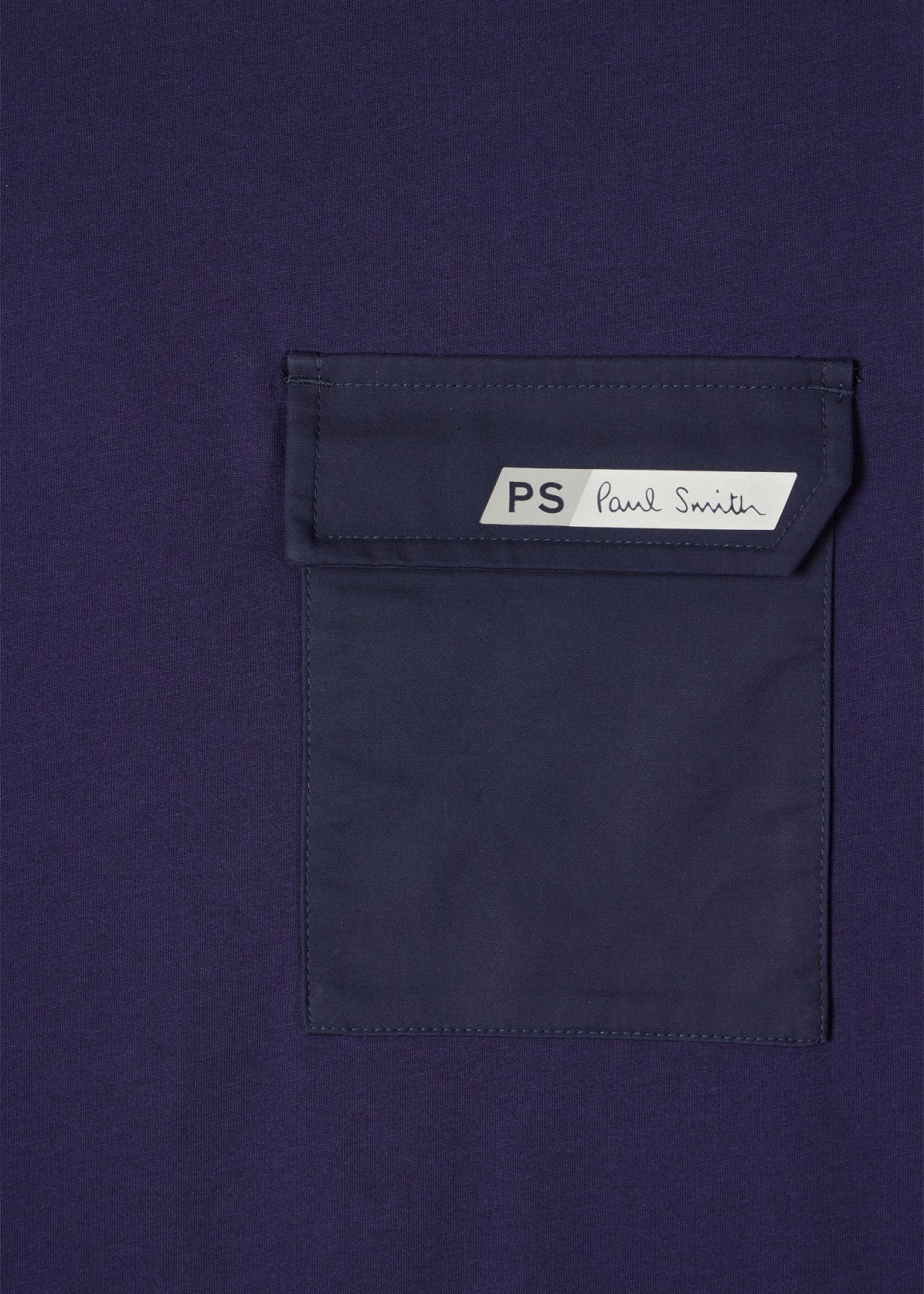 Dark Blue Cotton-Blend Tilt Logo T-Shirt Paul Smith
