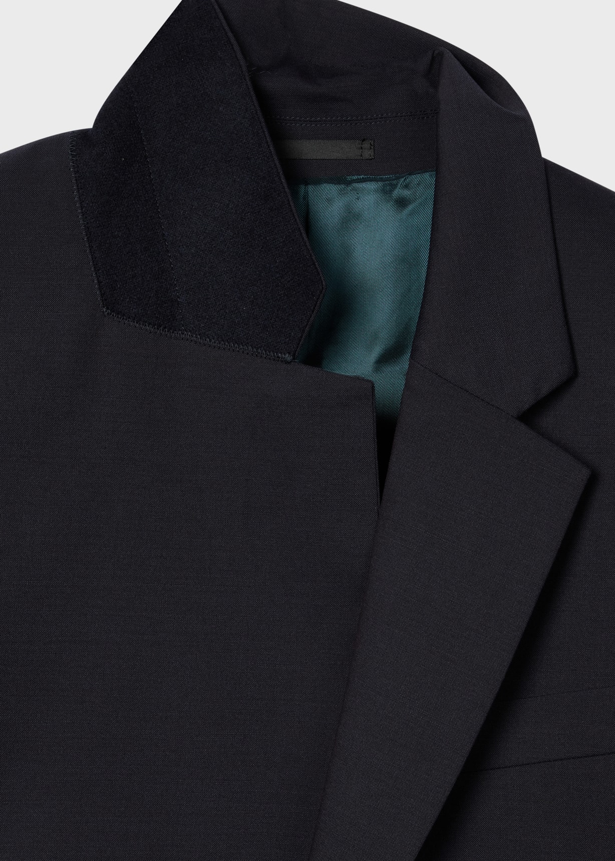 Men's Navy Wool and Cotton-Blend Buggy-Lined Blazer