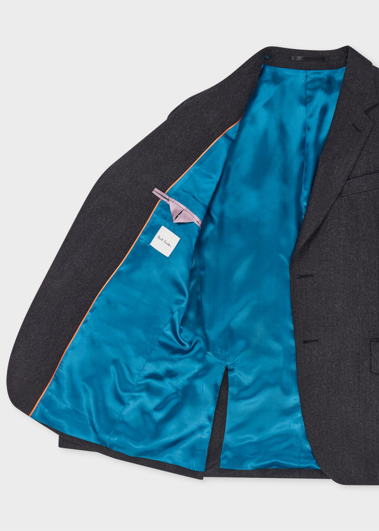 Men's Tailored-Fit Charcoal Overdyed Wool-Cashmere Flannel Blazer