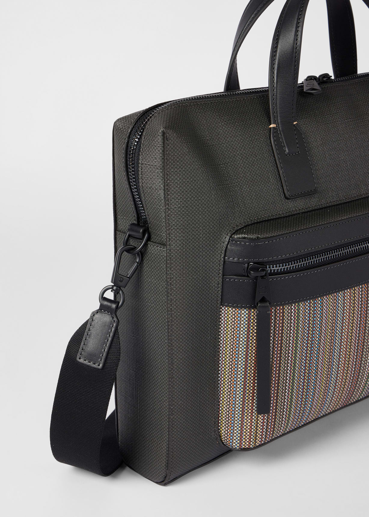 Men's 'Signature Stripe' Coated Canvas Folio