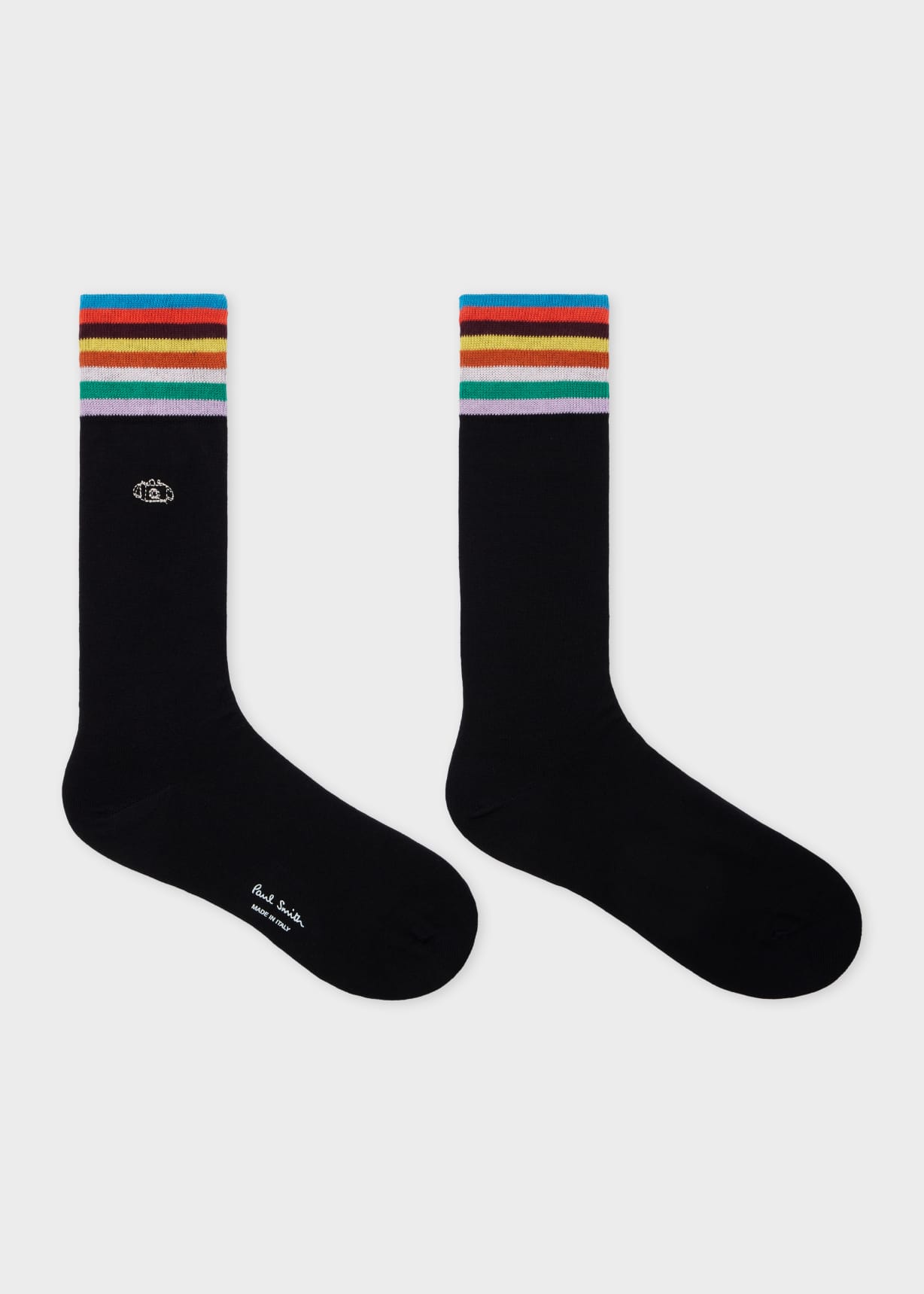 Men's Black Embroidered Camera Socks