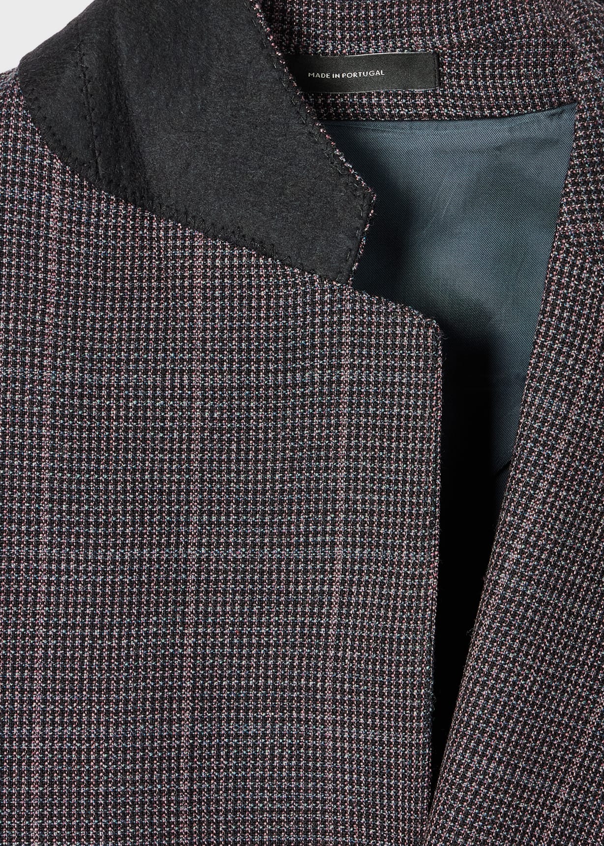 Men's Mauve Check Stretch-Wool Buggy-Lined Blazer