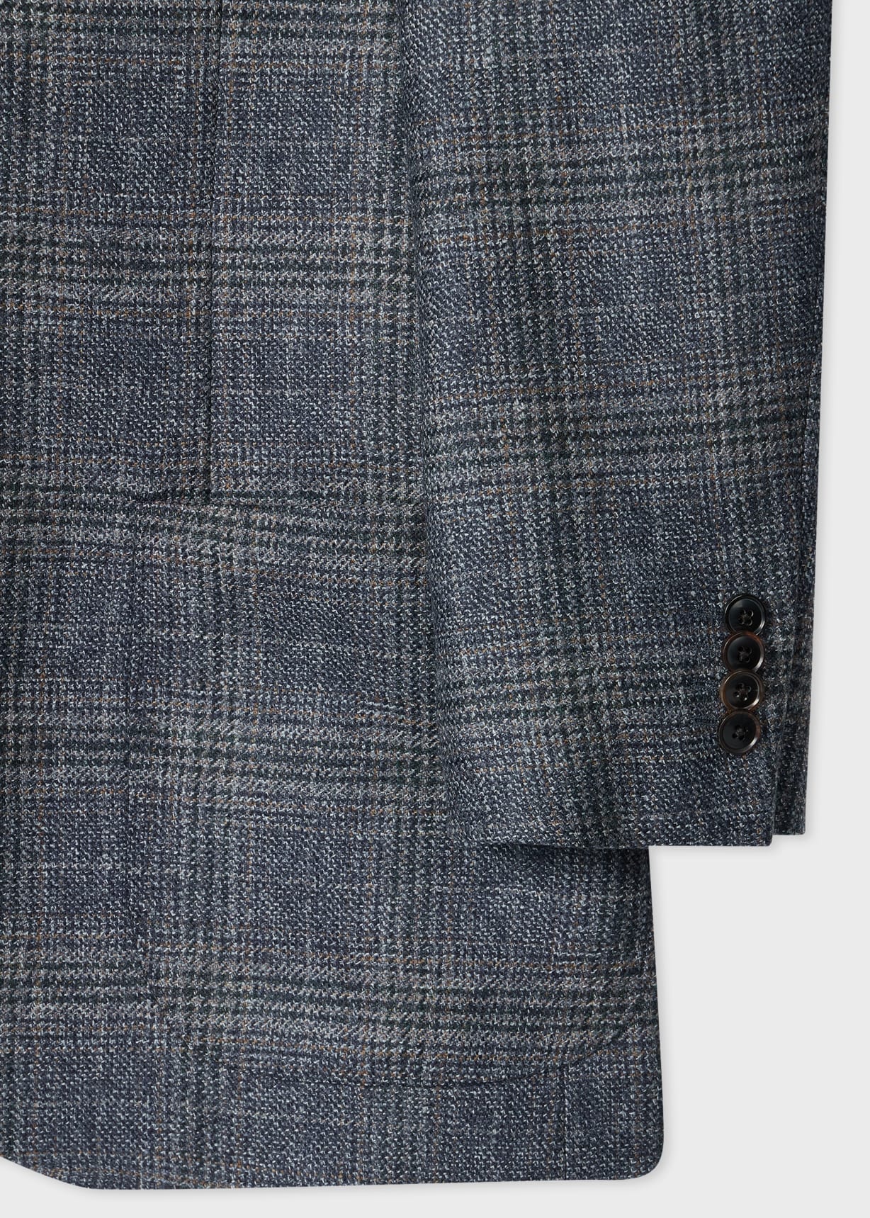 Men's Navy and Grey Four-Ply Worsted Wool Blazer