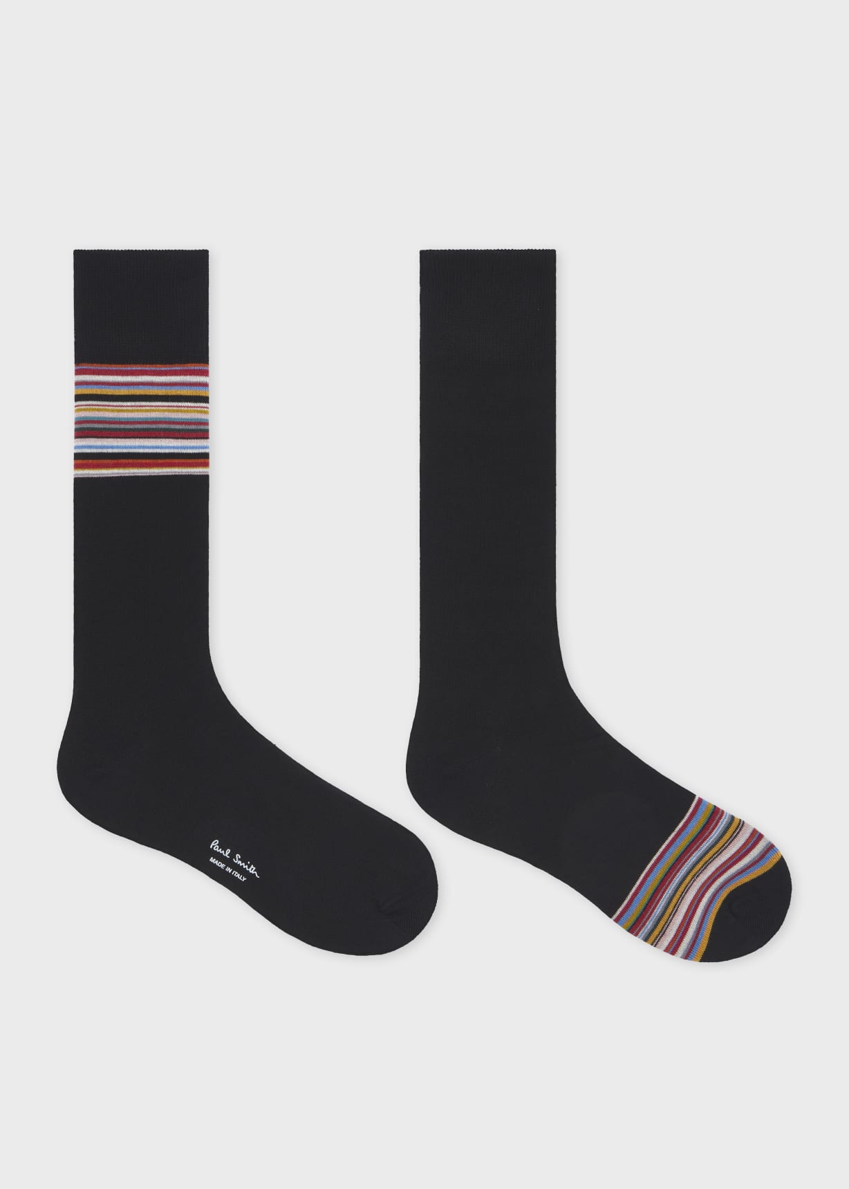 Black Cotton-Blend 'Signature Stripe' Socks