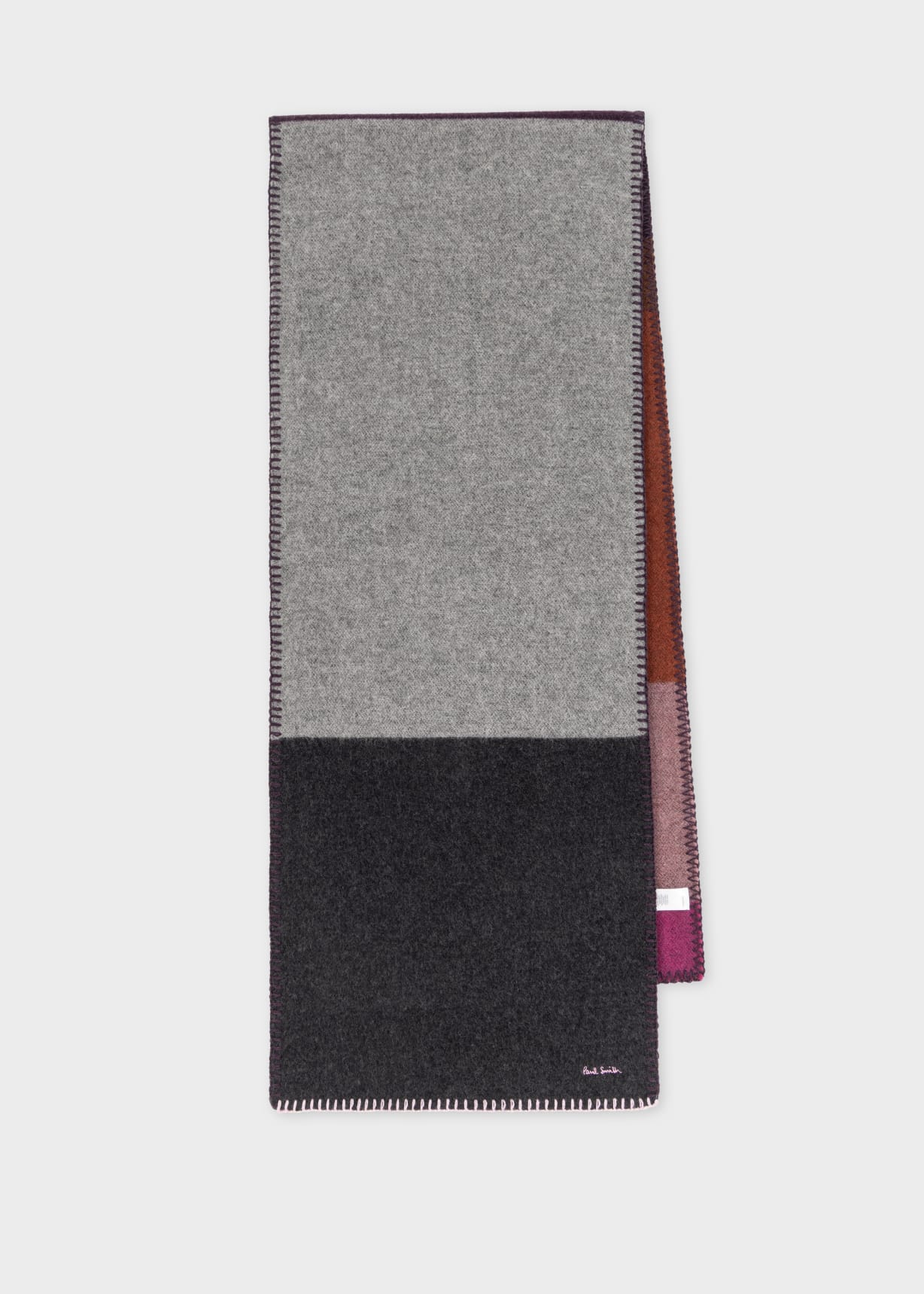 Women's Pink Colourblock Blanket Stitch Scarf