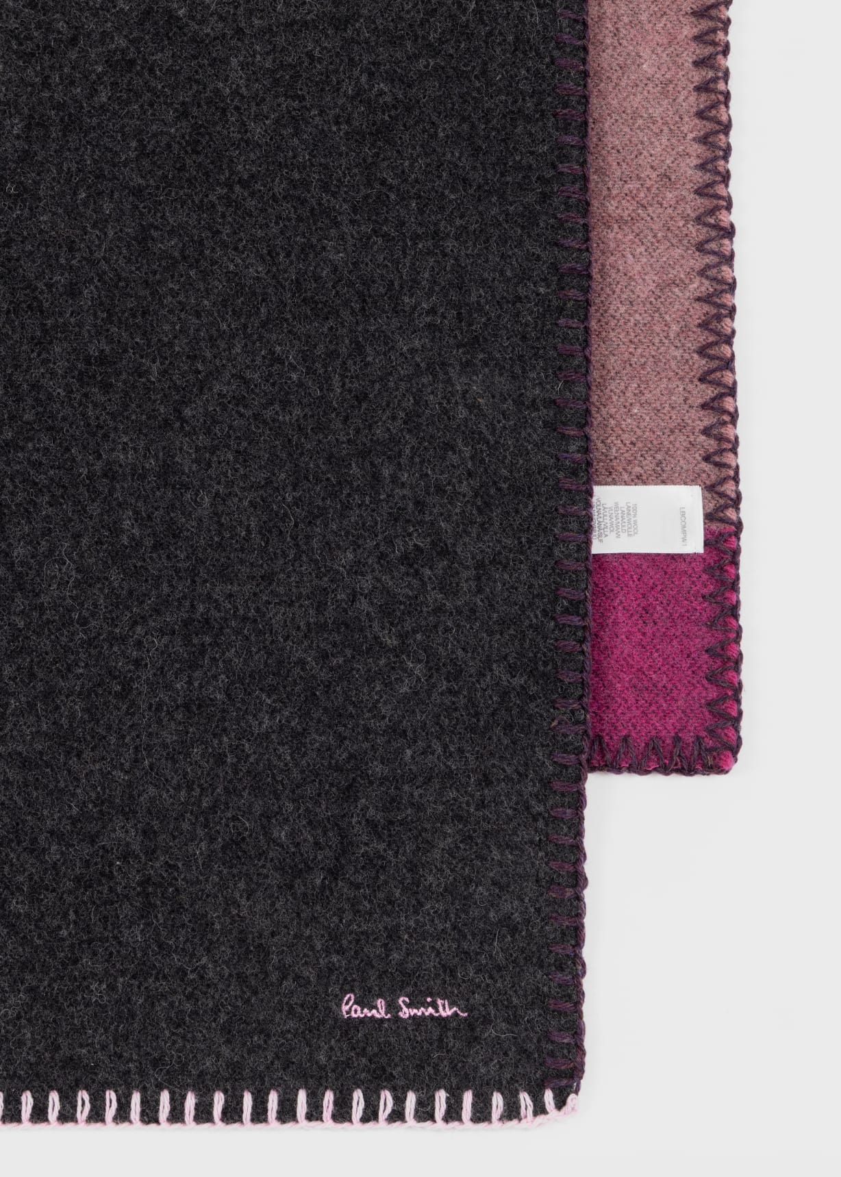 Women's Pink Colourblock Blanket Stitch Scarf