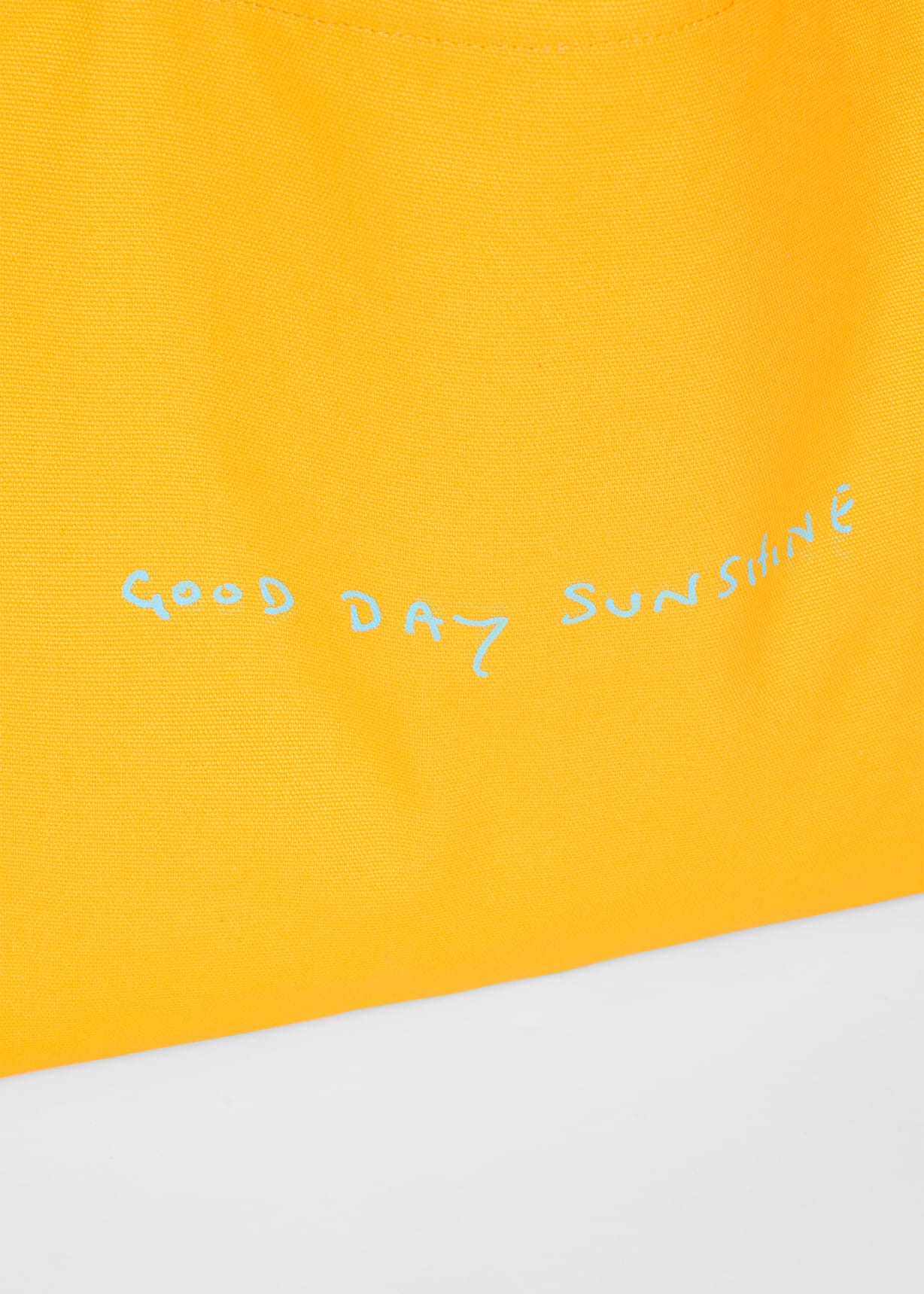 Yellow Cotton-Canvas Quote Tote Bag