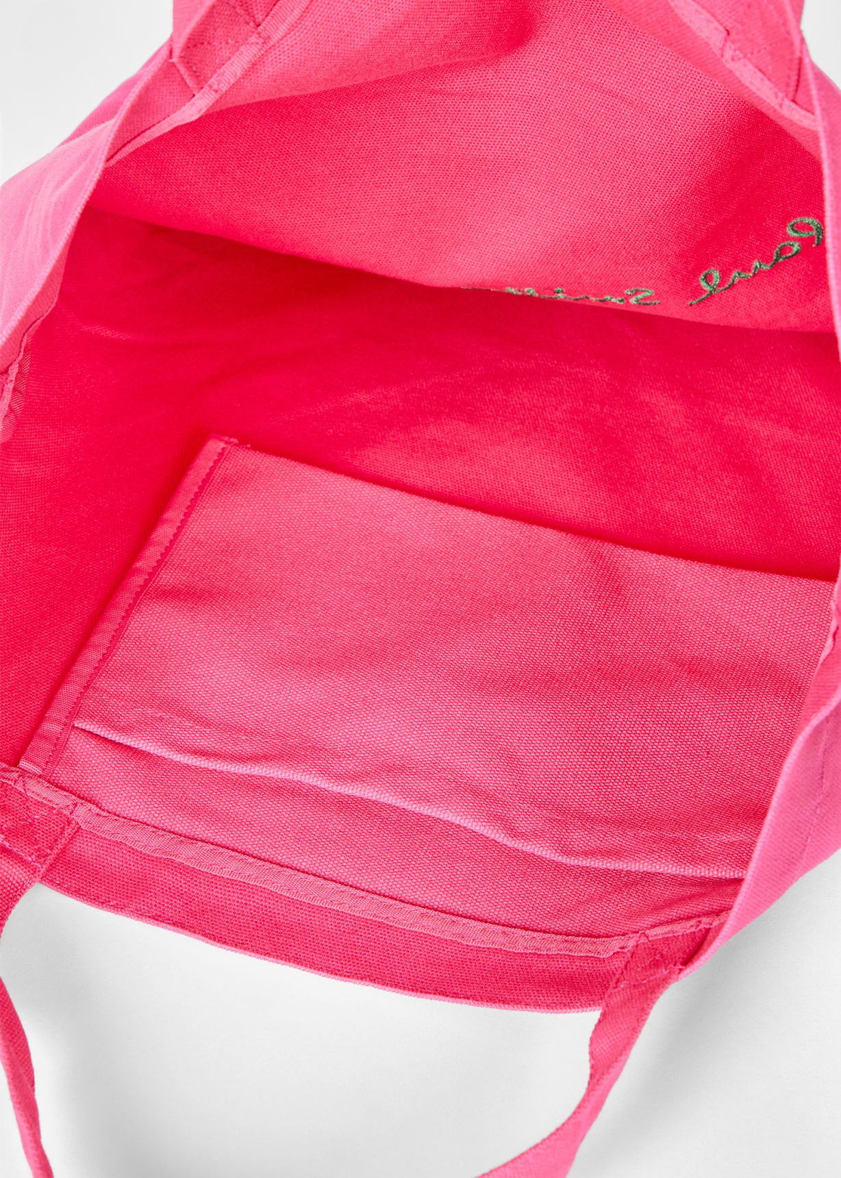 Pink Cotton-Canvas Quote Tote Bag