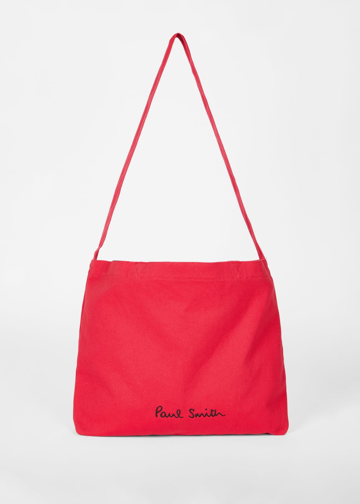 Red Cotton-Canvas Quote Tote Bag