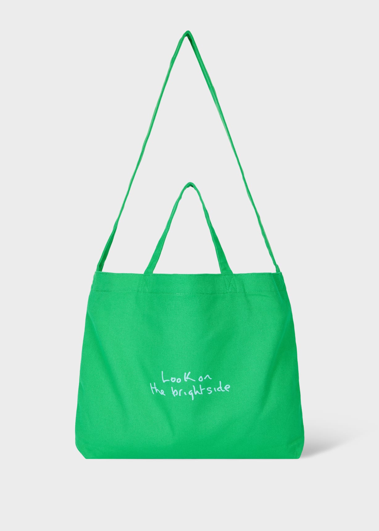 Green Cotton-Canvas Quote Tote Bag