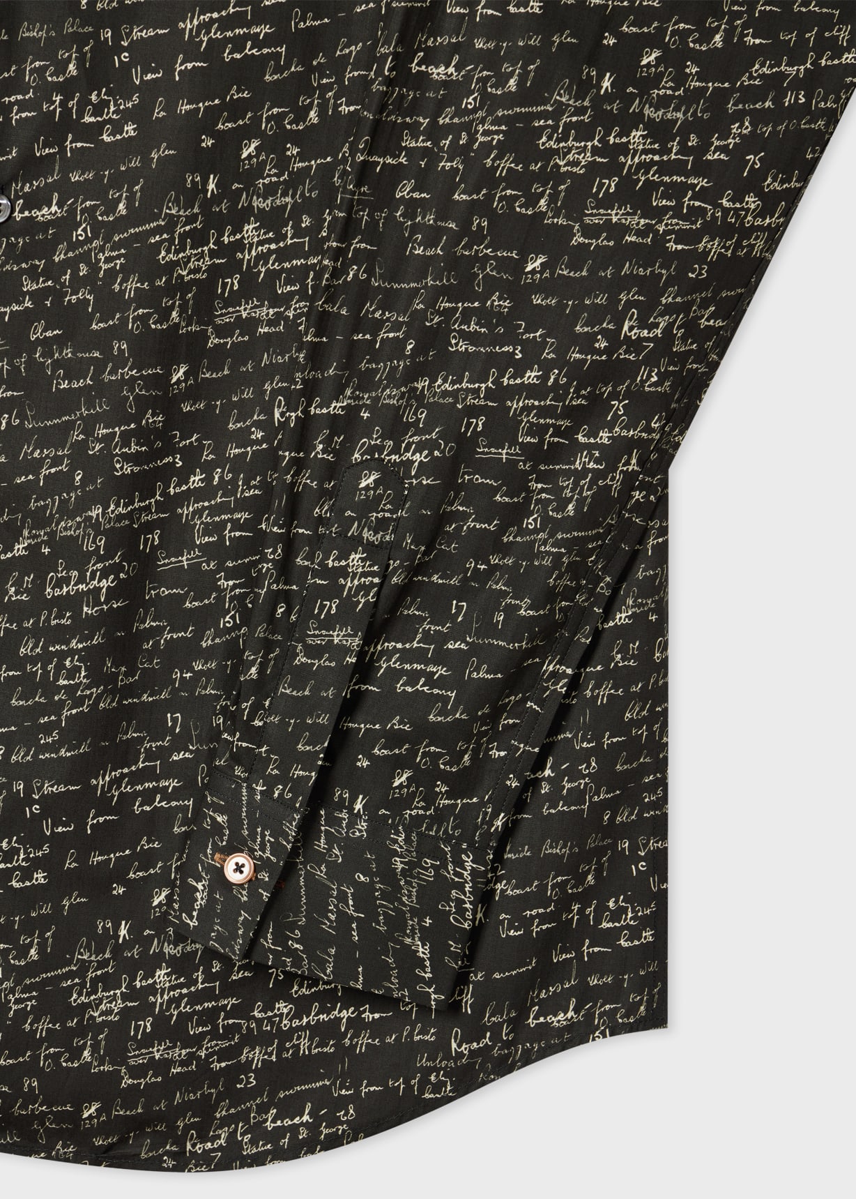 Men's Black 'Slide Notes' Print Shirt