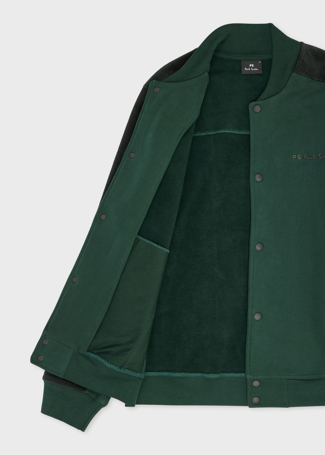 Men's Dark Green Mix-Up Jersey Bomber Jacket