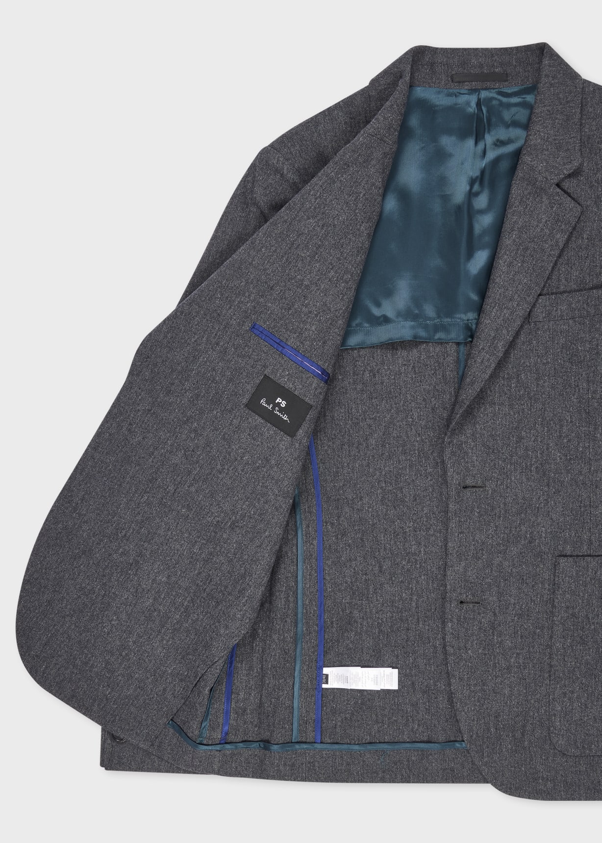 Men's Navy Melange Wool-Blend Buggy-Lined Blazer