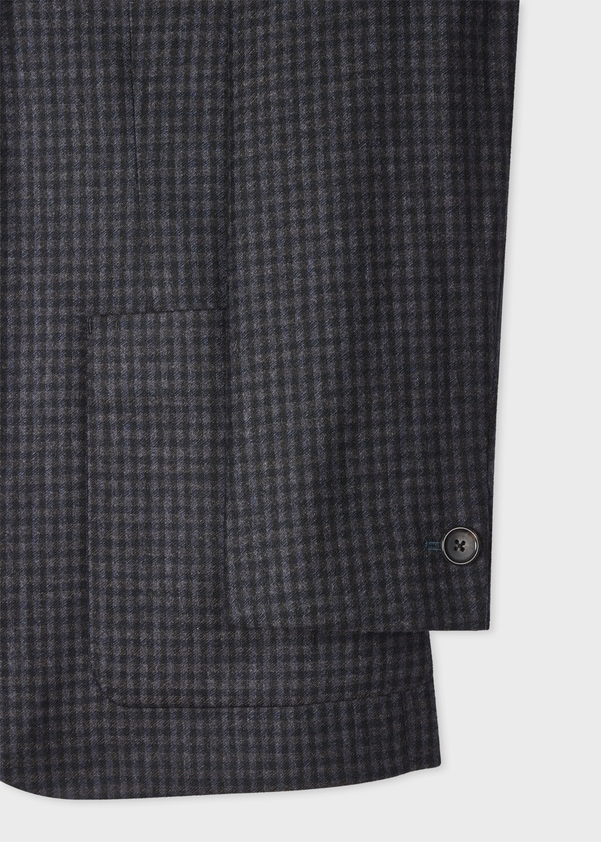 Men's Navy Check Wool Buggy-Lined Blazer