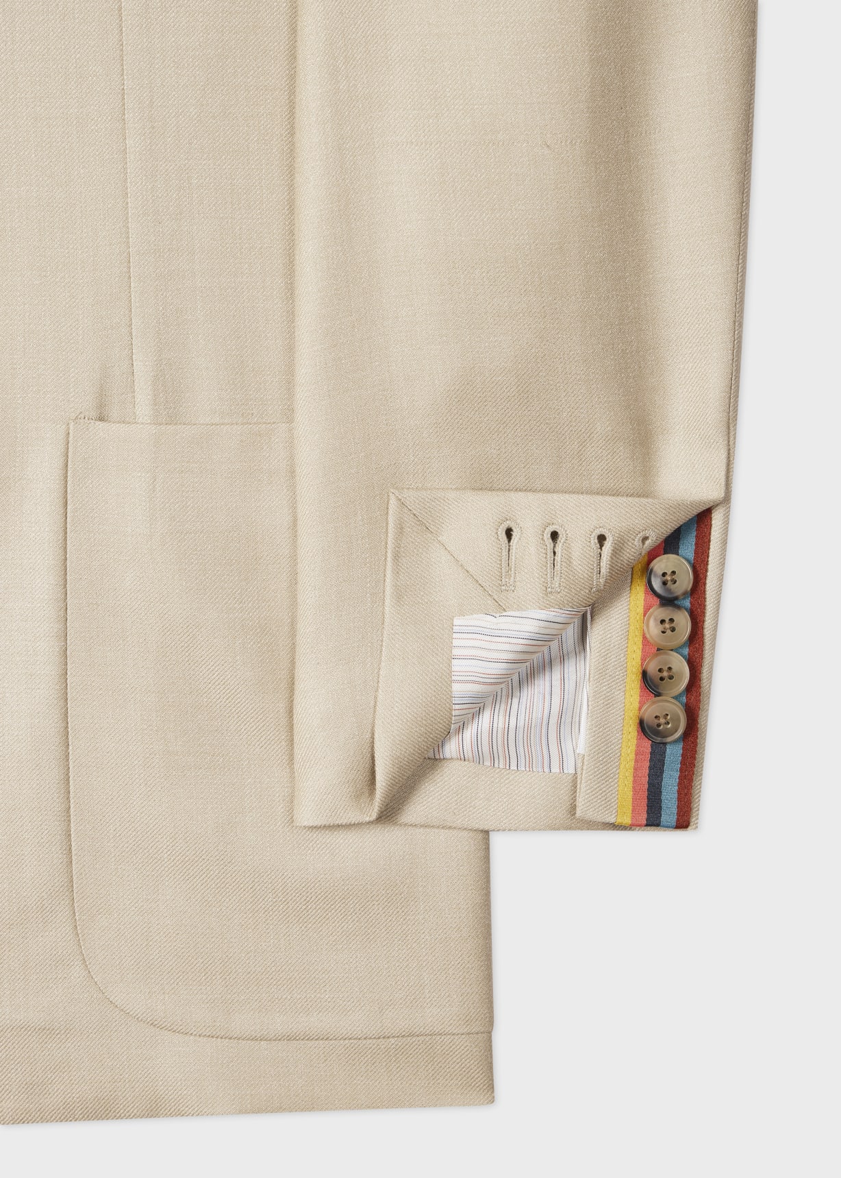 Men's Light Camel Wool-Silk Unlined Suit