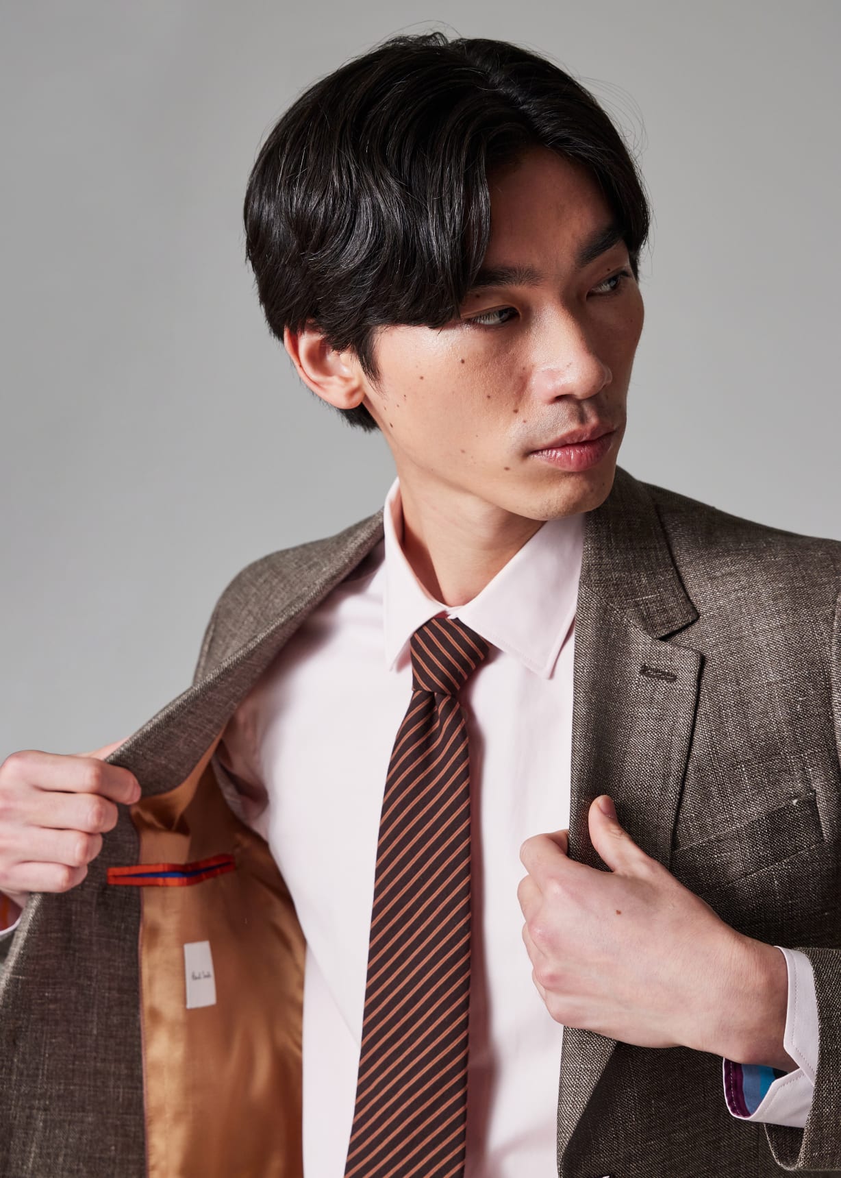 Men's Brown Linen-Wool Buggy-Lined Blazer