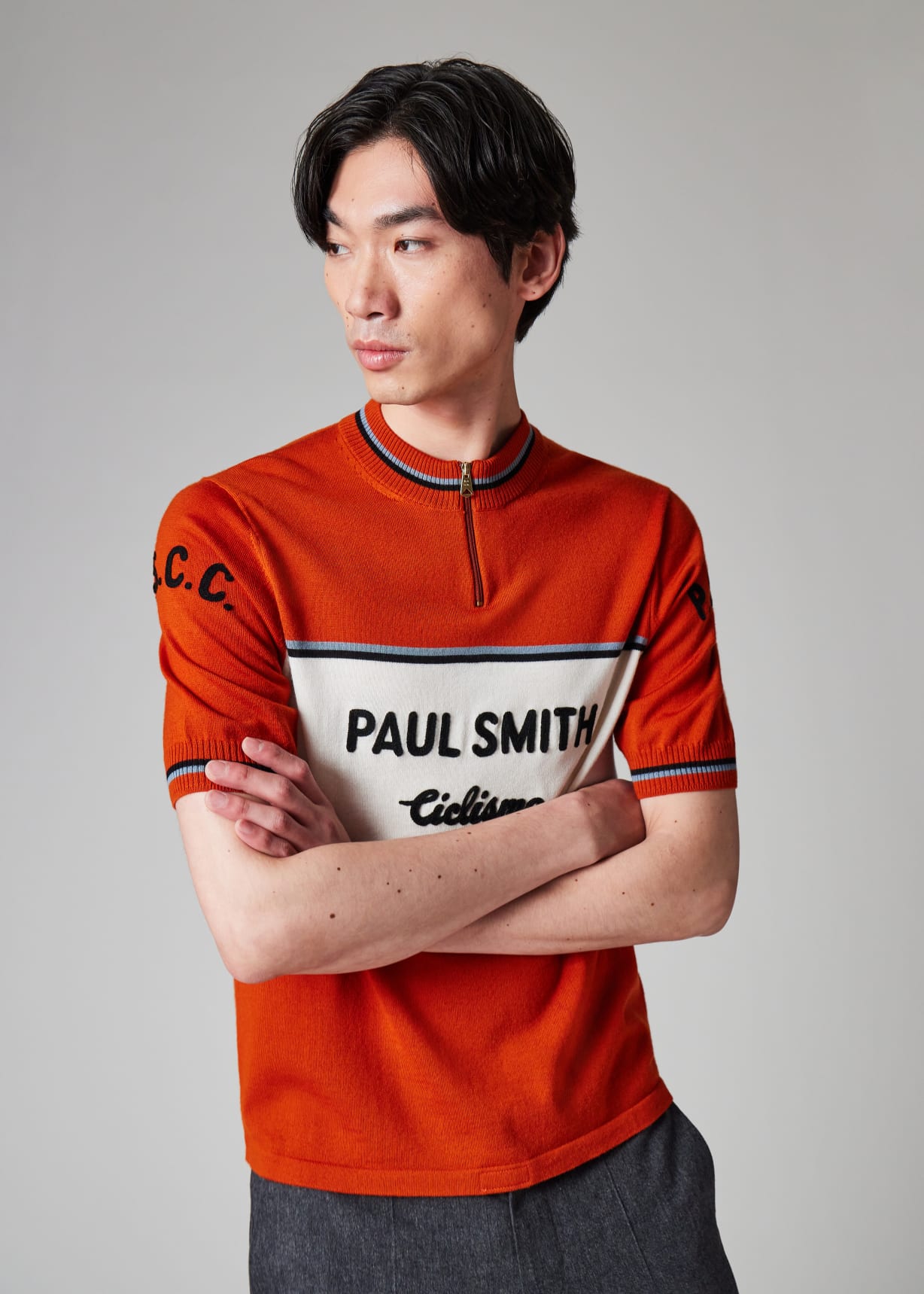 Men's Burnt Orange Merino Wool Knitted Cycle Jersey