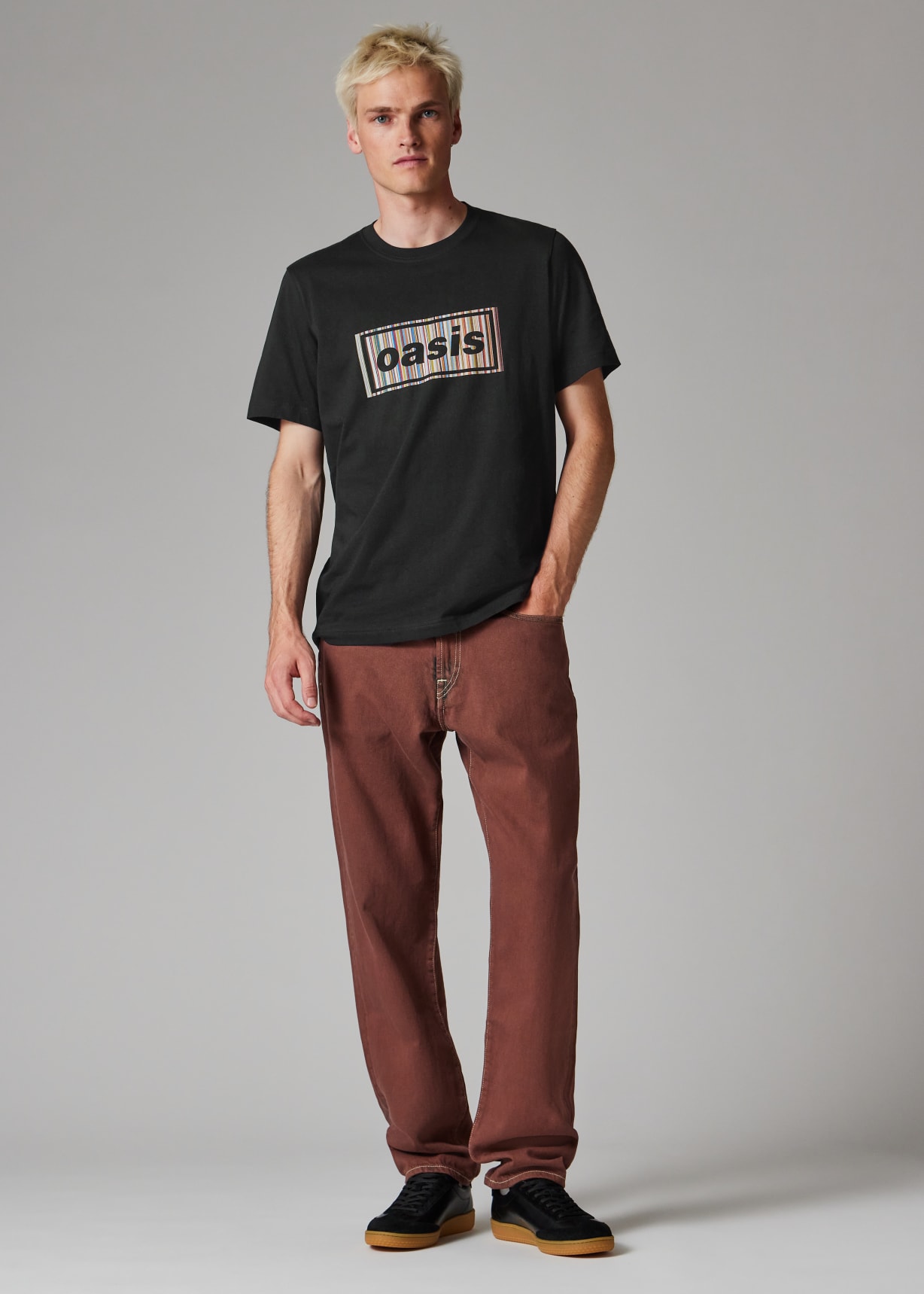 Paul Smith x Oasis - Black 'Signature Stripe' Logo T-Shirt