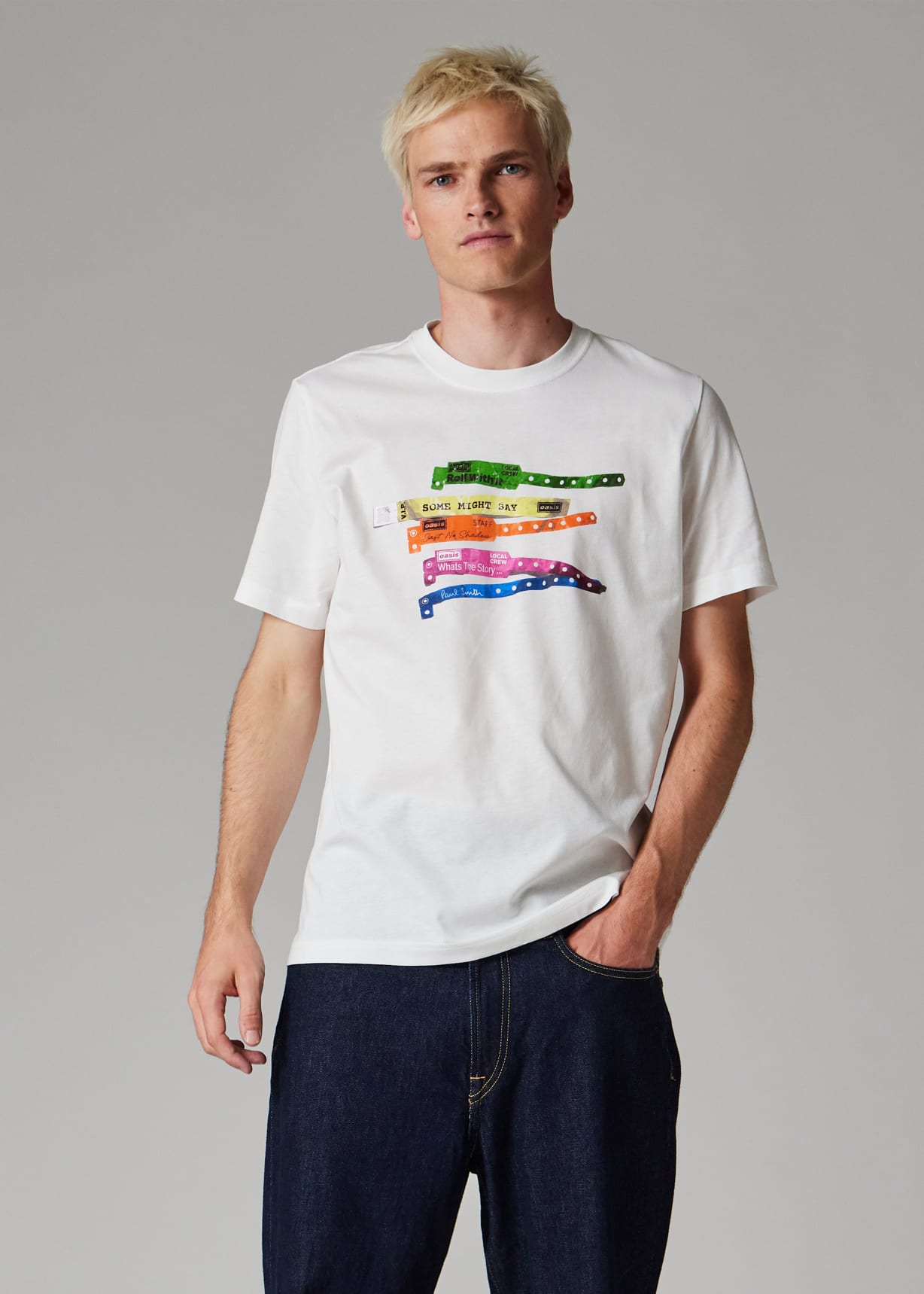 Paul Smith x Oasis - T-Shirt Blanc Imprimé Bracelets