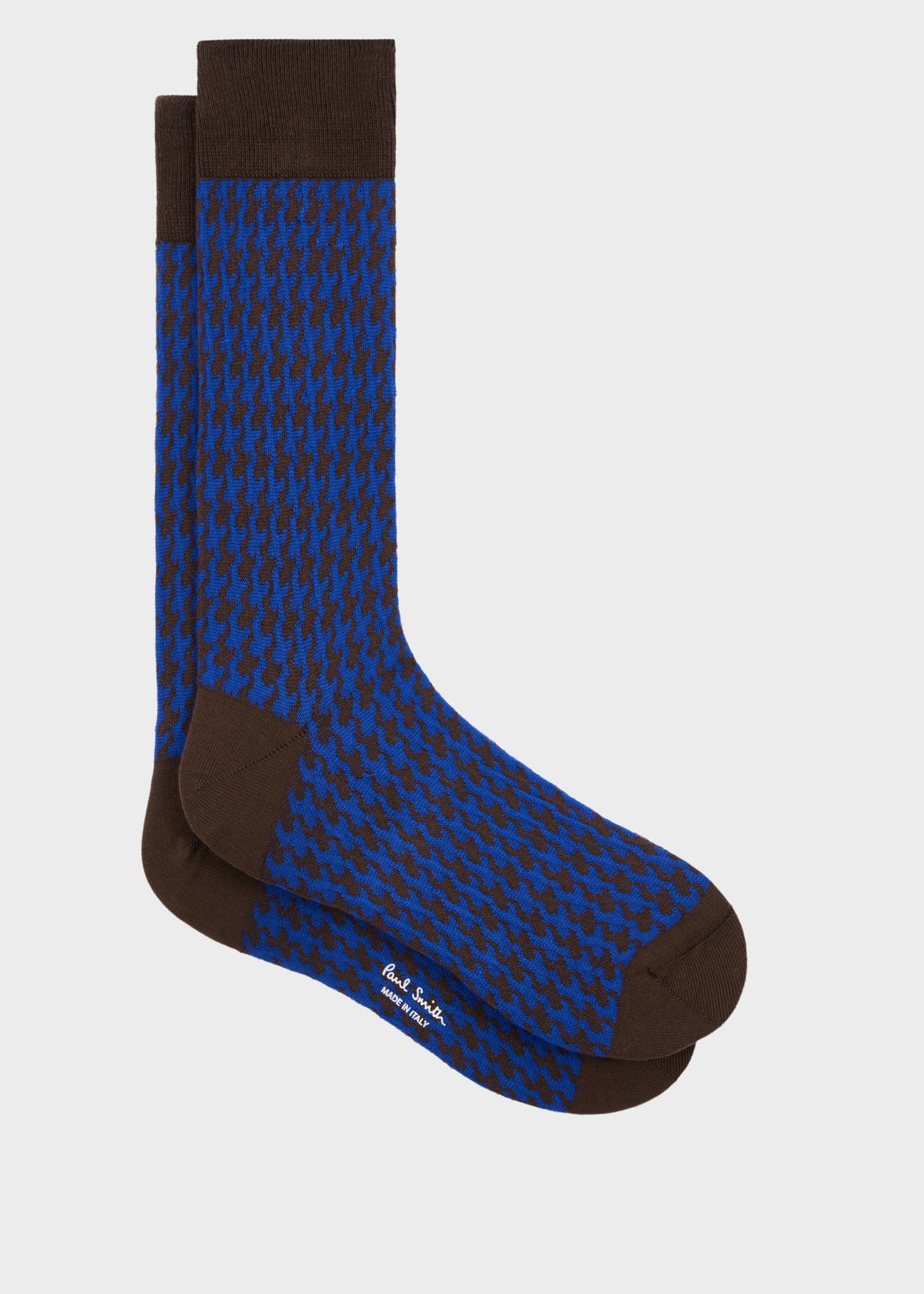 Men's Blue Houndstooth Socks
