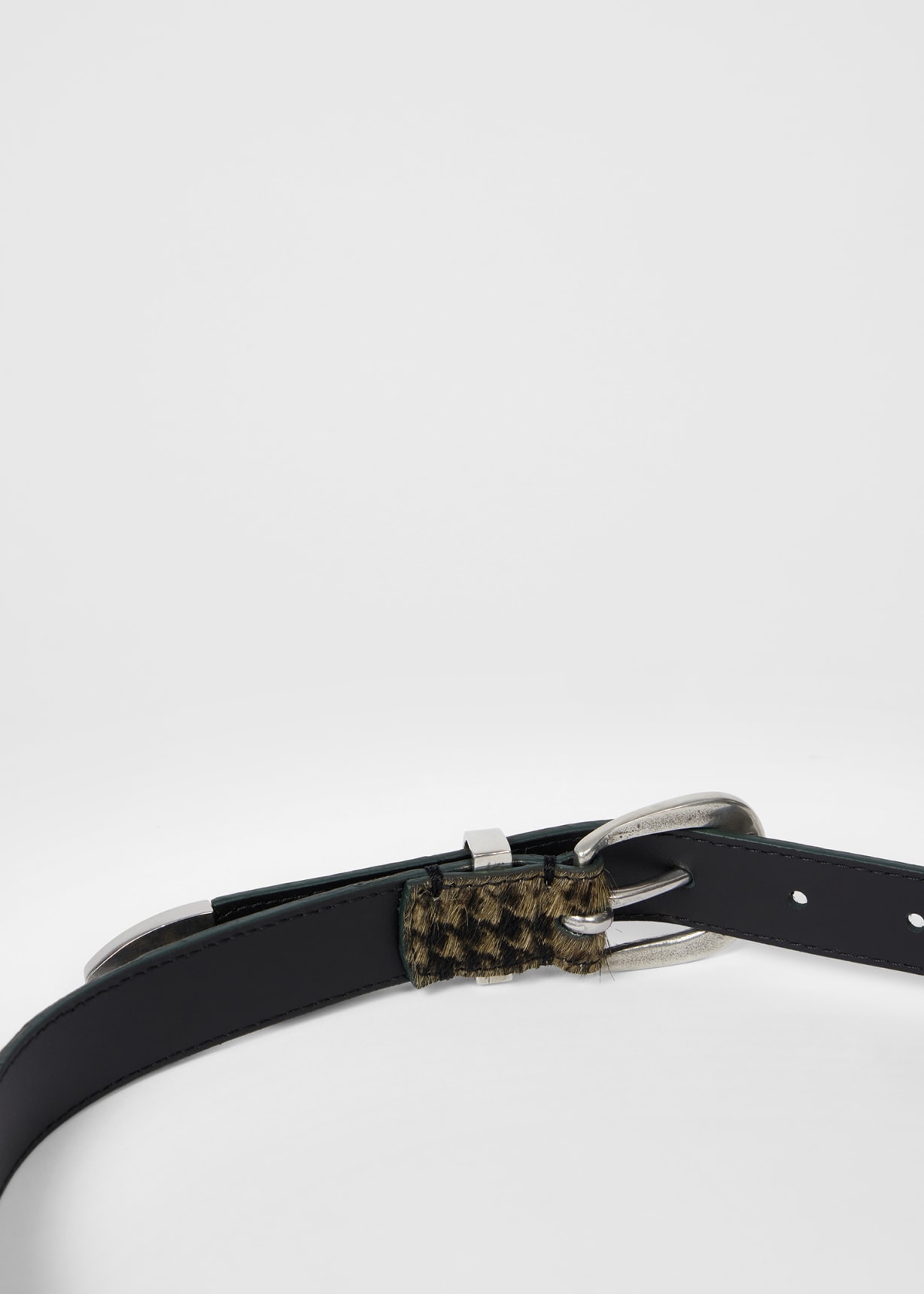 Men's Green Houndstooth Pony Skin Belt