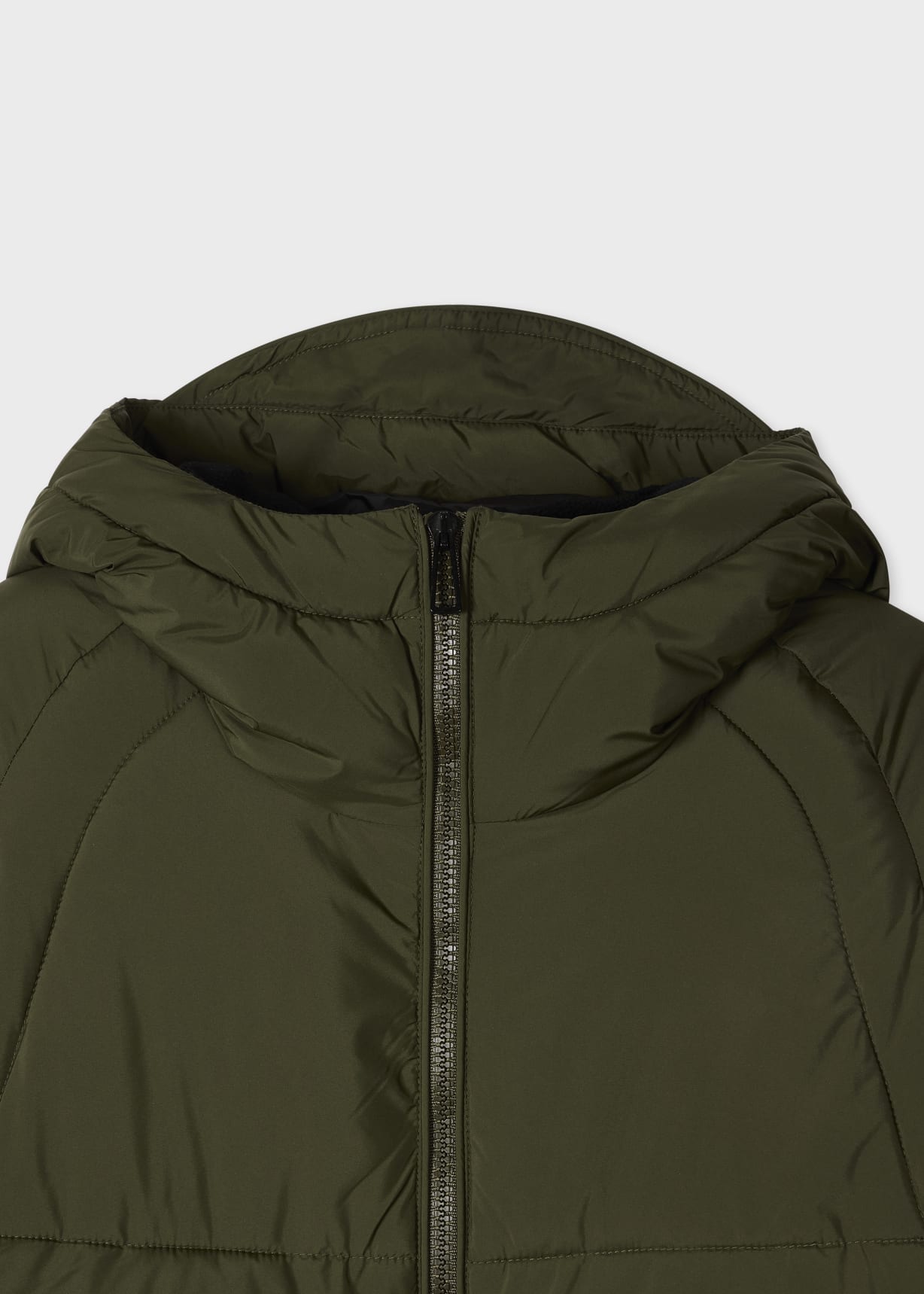 Men's Forest Green Recycled Polyester Hooded Puffer Jacket