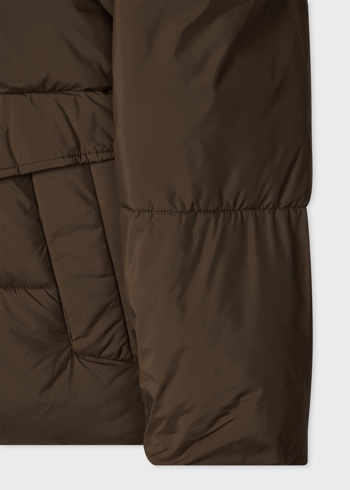 Men's Brown Recycled Polyester Hooded Puffer Jacket