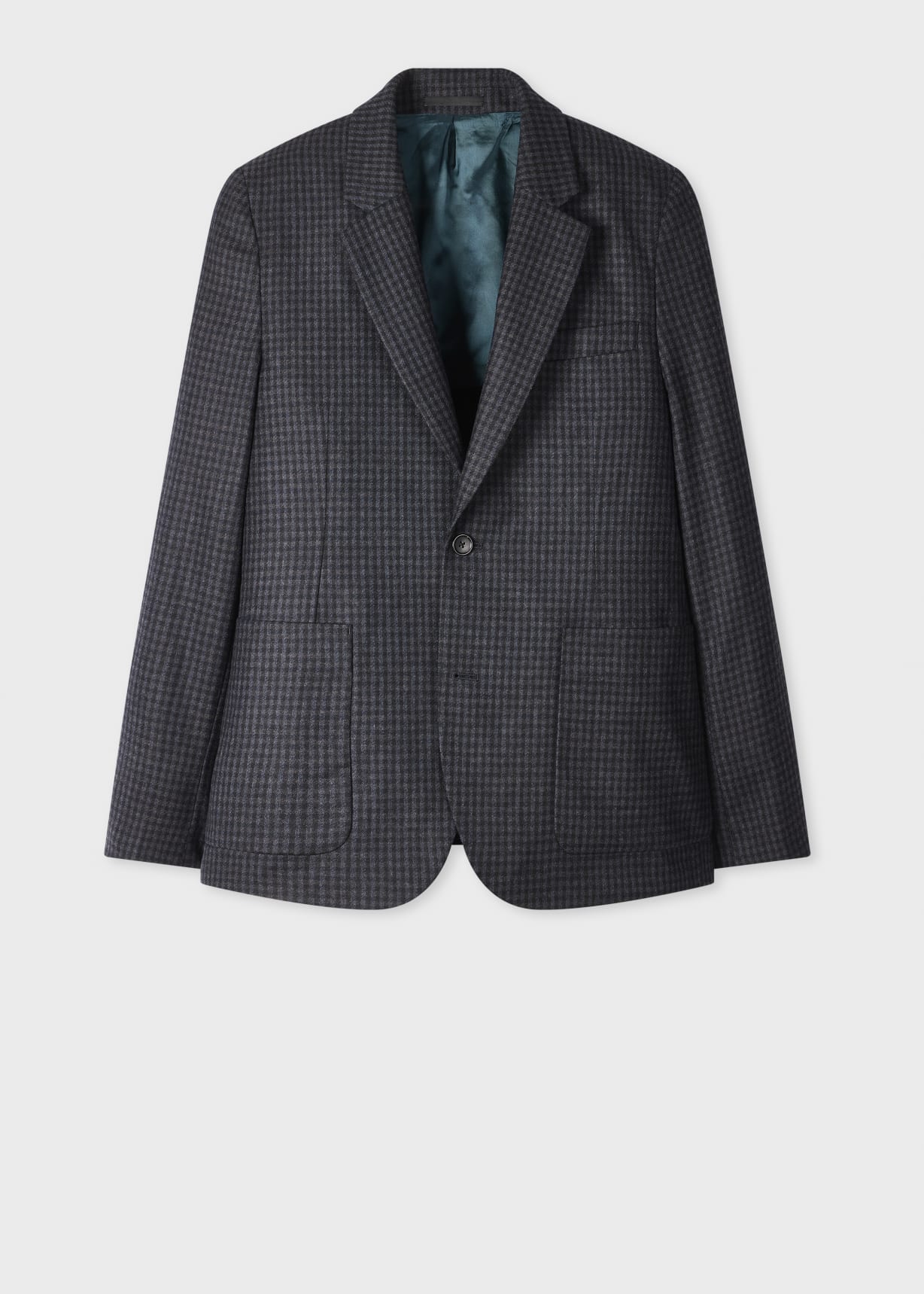Men's Navy Check Wool Buggy-Lined Suit