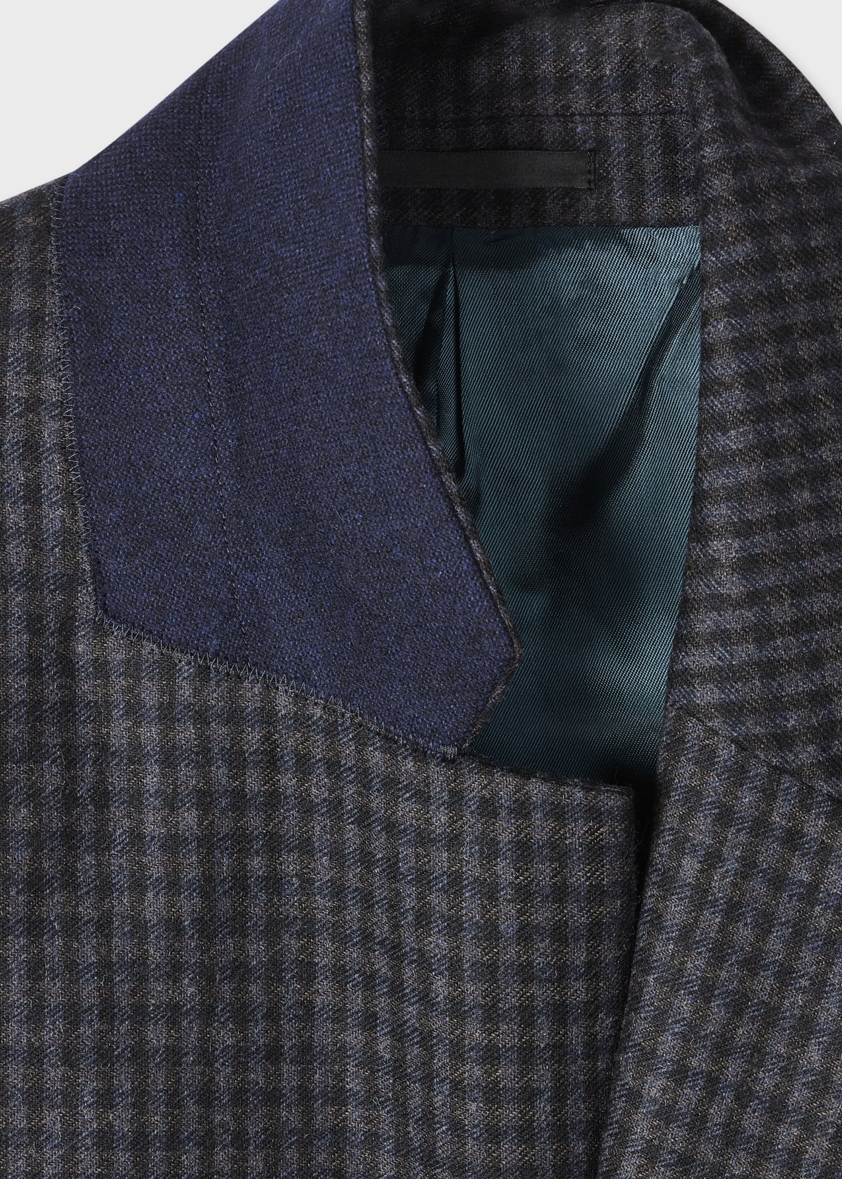 Men's Navy Check Wool Buggy-Lined Suit