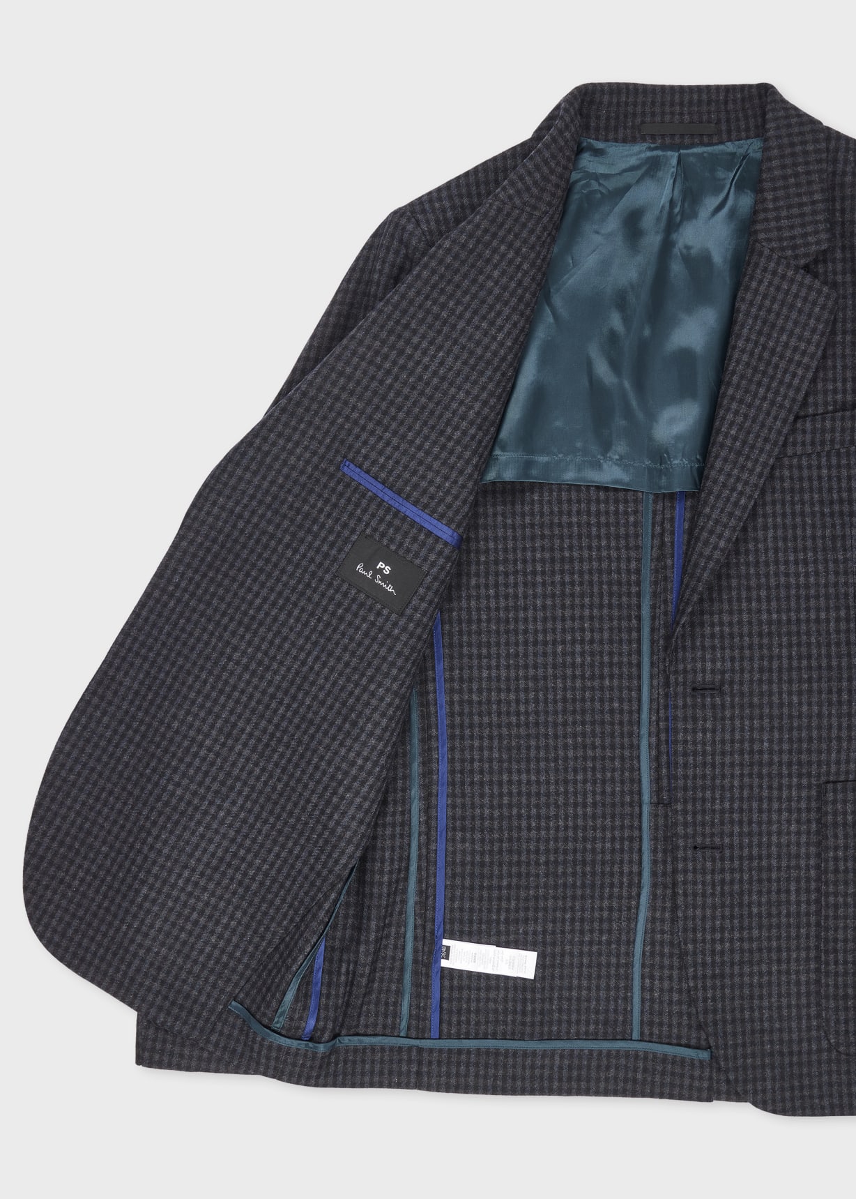 Men's Navy Check Wool Buggy-Lined Suit