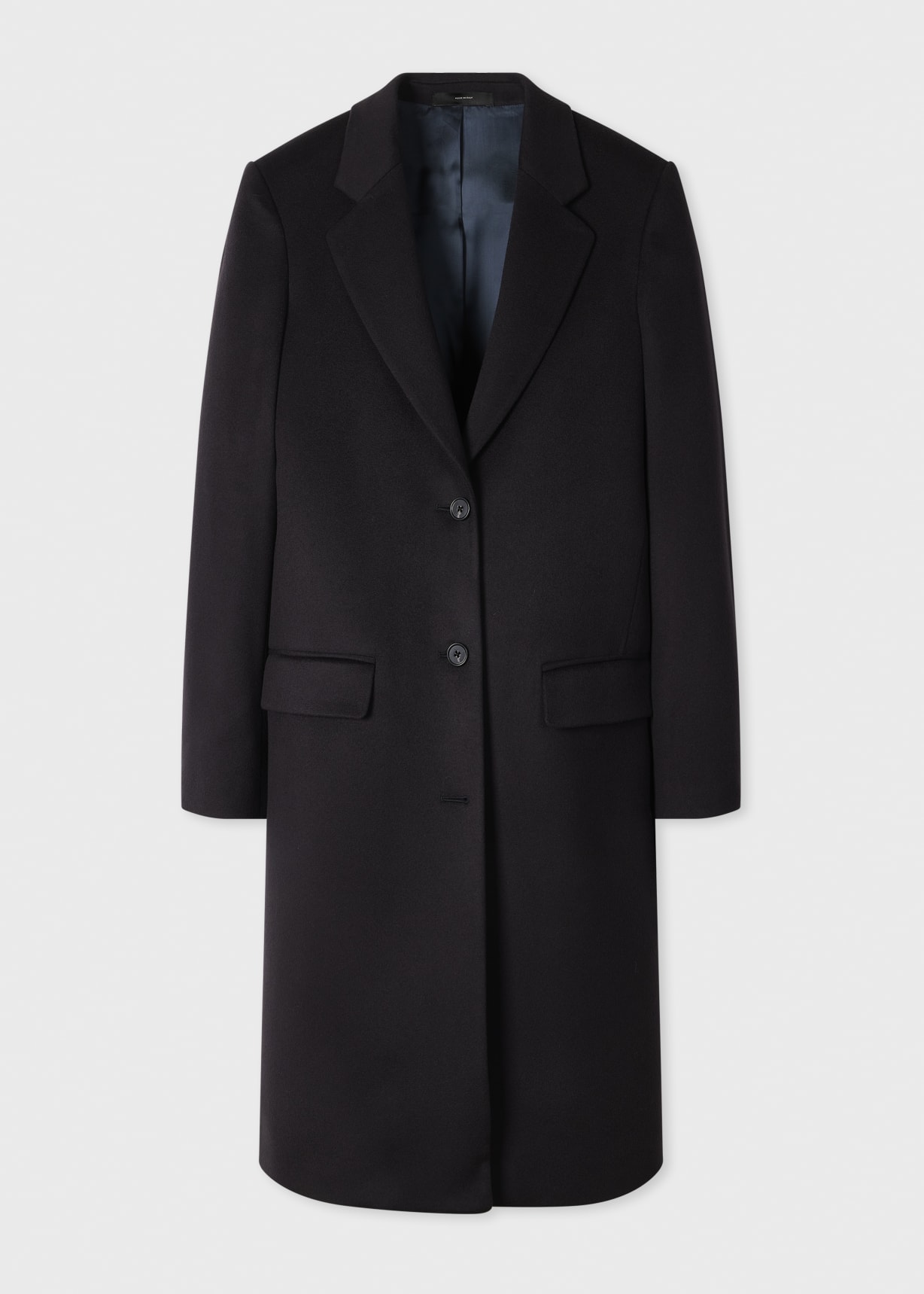 Women's Navy Blue Cashmere-Blend Epsom Coat
