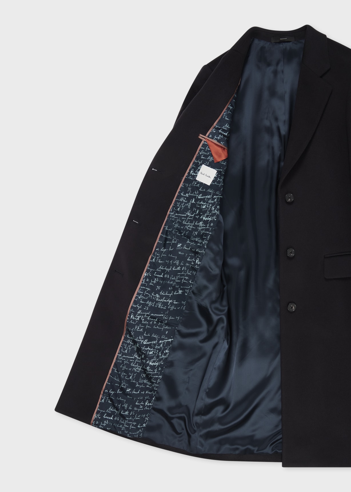 Women's Navy Blue Cashmere-Blend Epsom Coat