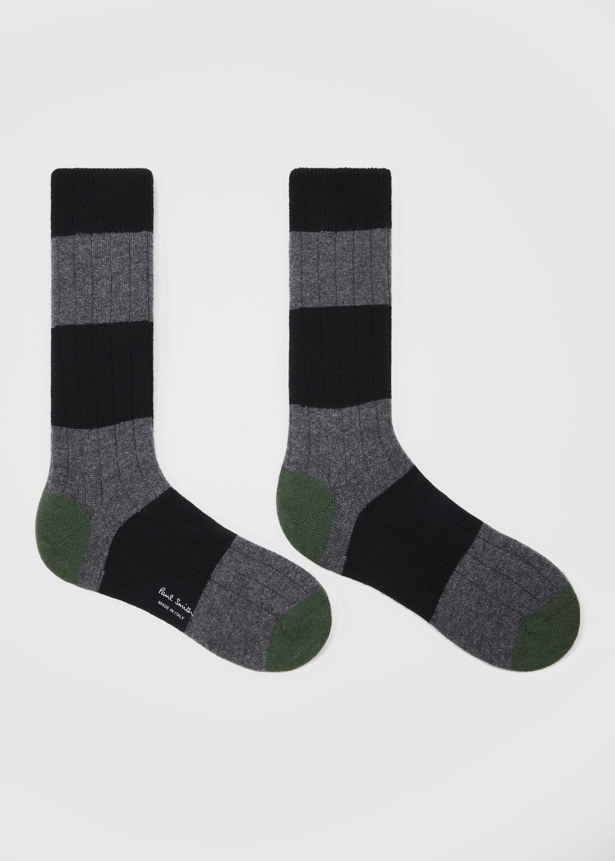 Black Cashmere Stripe Socks