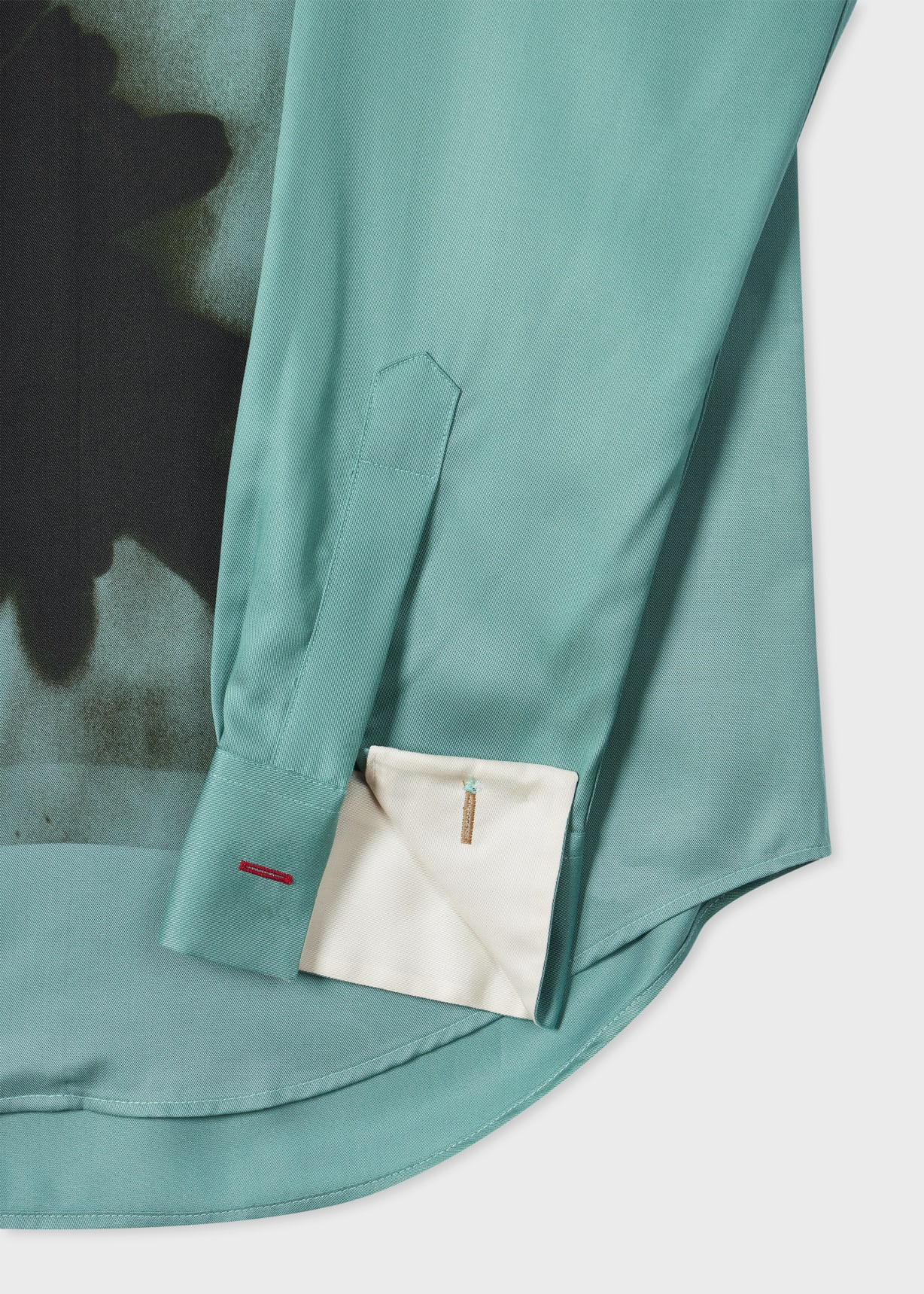 Men's Turquoise 'Field Flowers' Print Lyocell Shirt