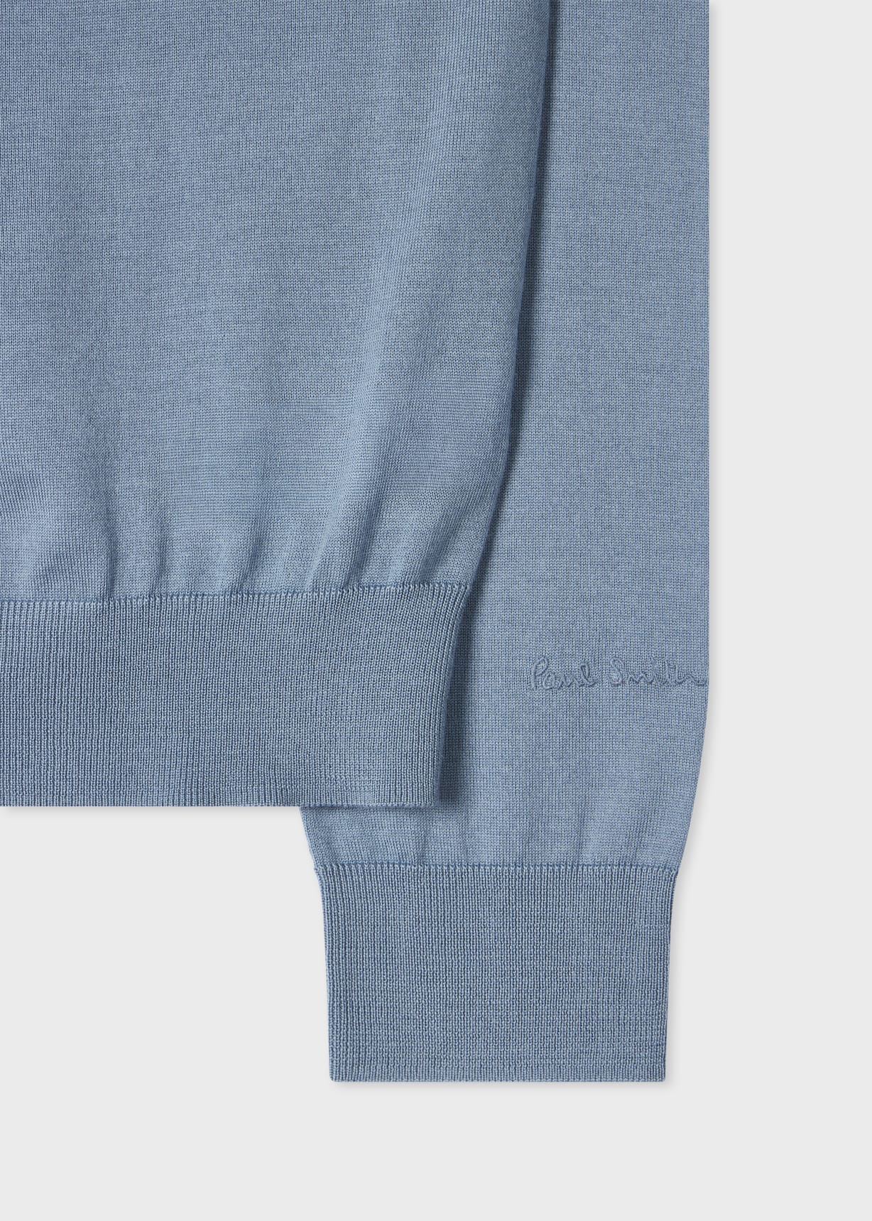 Men's Light Blue Merino Wool Roll Neck Sweater