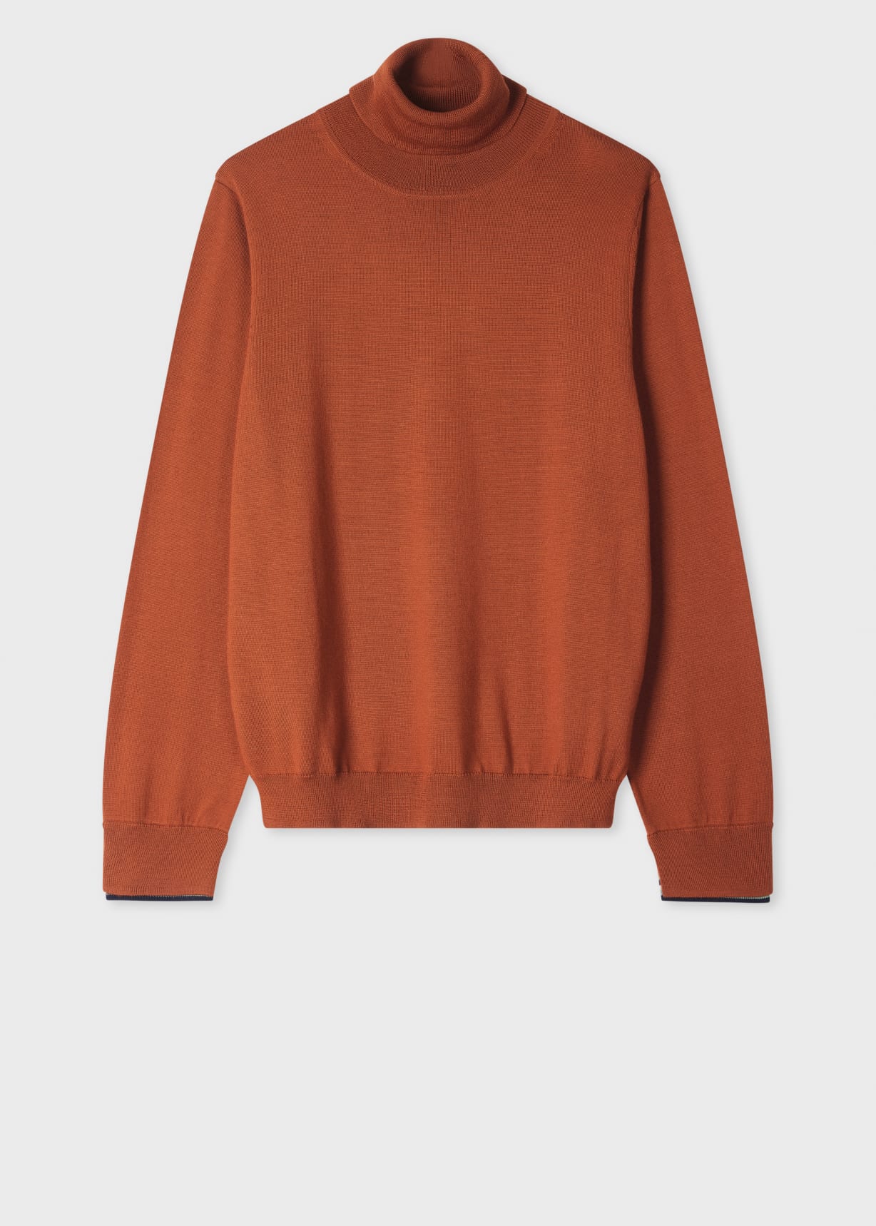Women's Orange Merino Wool Roll Neck Sweater