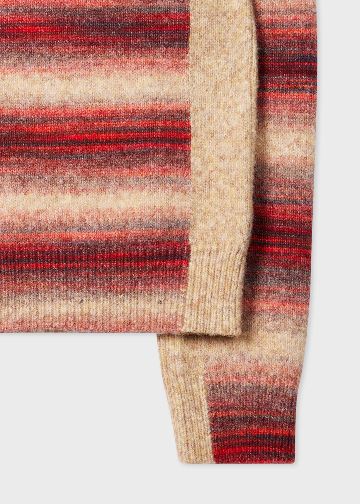 Men's Red Wool and Alpaca-Blend Ombre Stripe Sweater