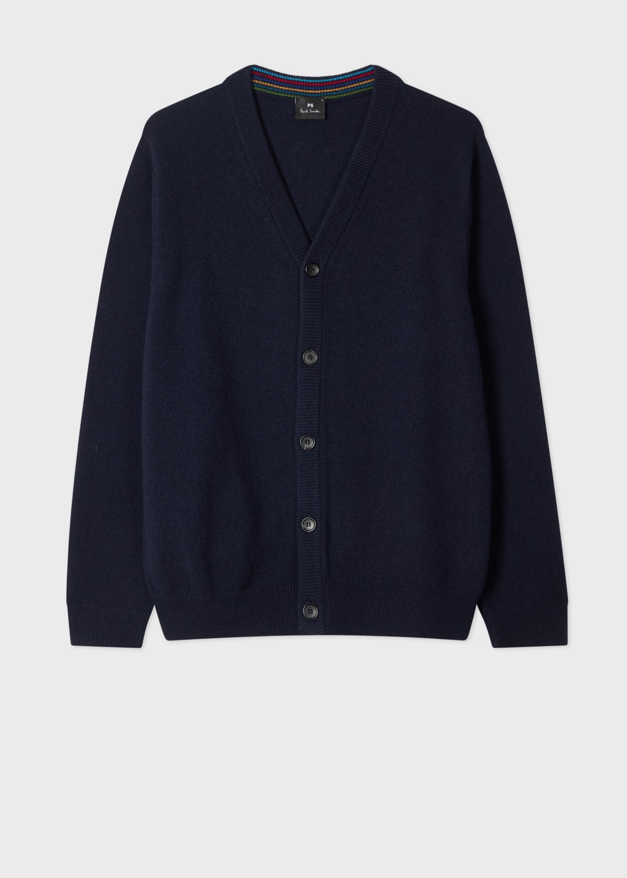 Men's Navy Merino Wool Cardigan