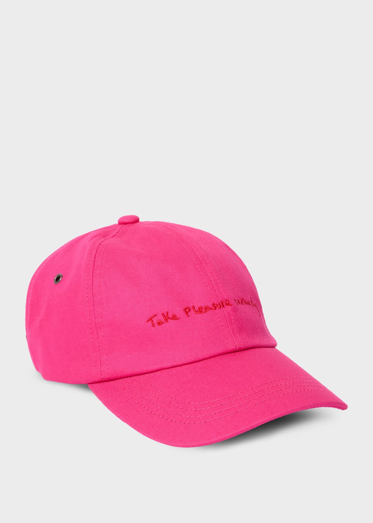 Pink Cotton-Twill Quote Cap