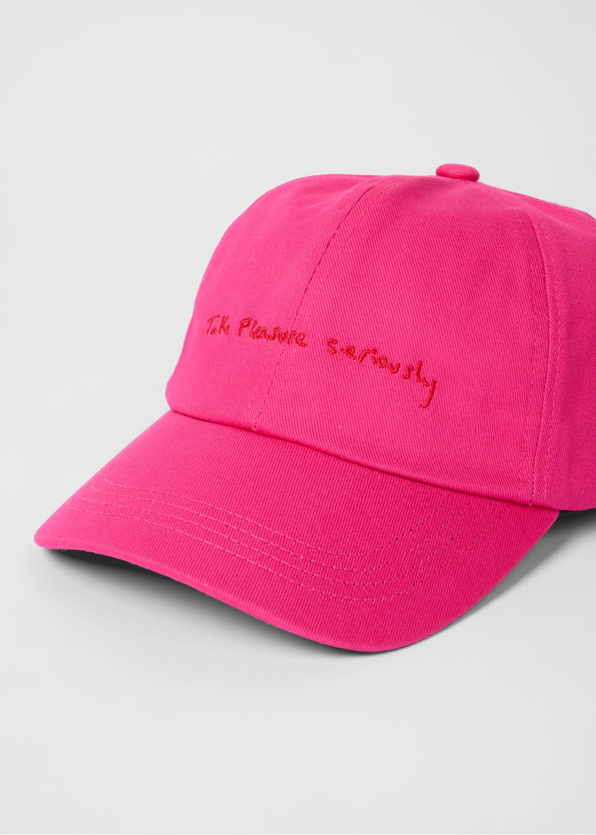 Pink Cotton-Twill Quote Cap