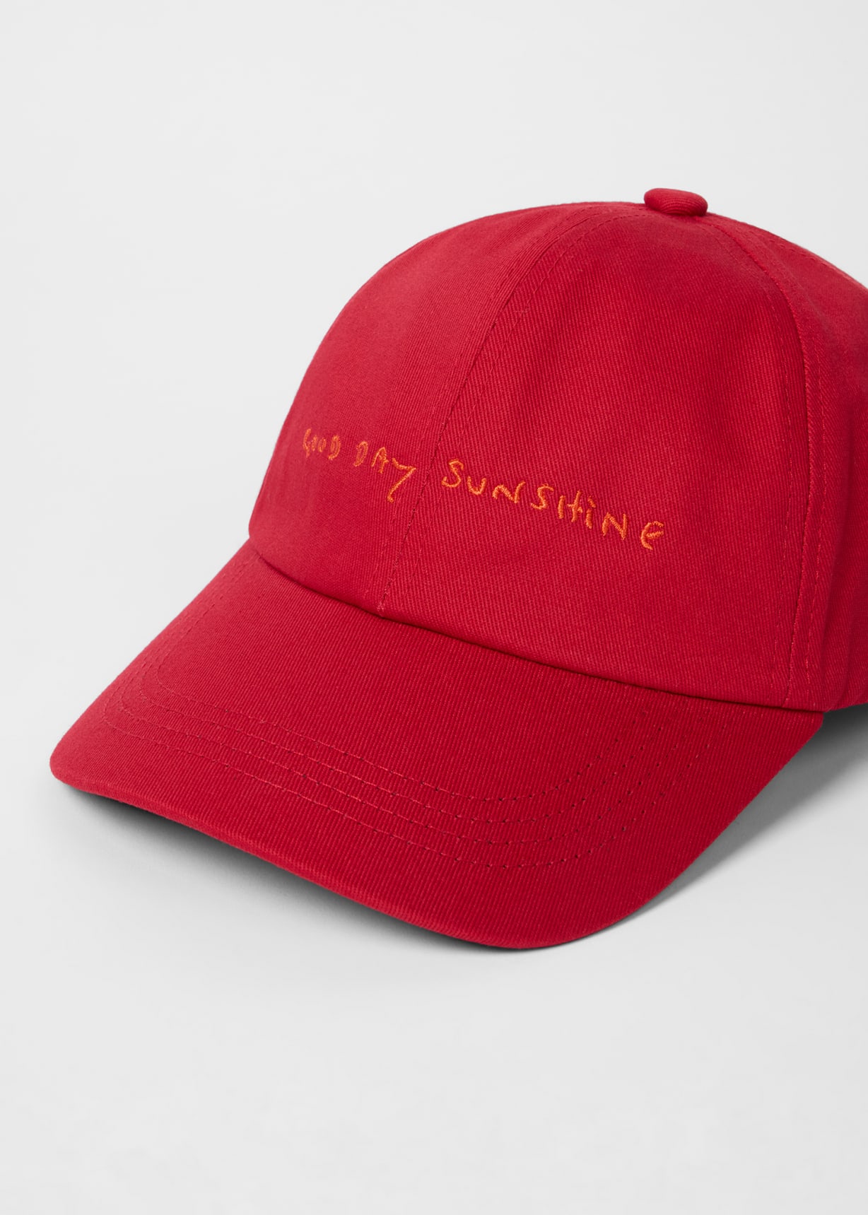 Red Cotton-Twill Quote Cap