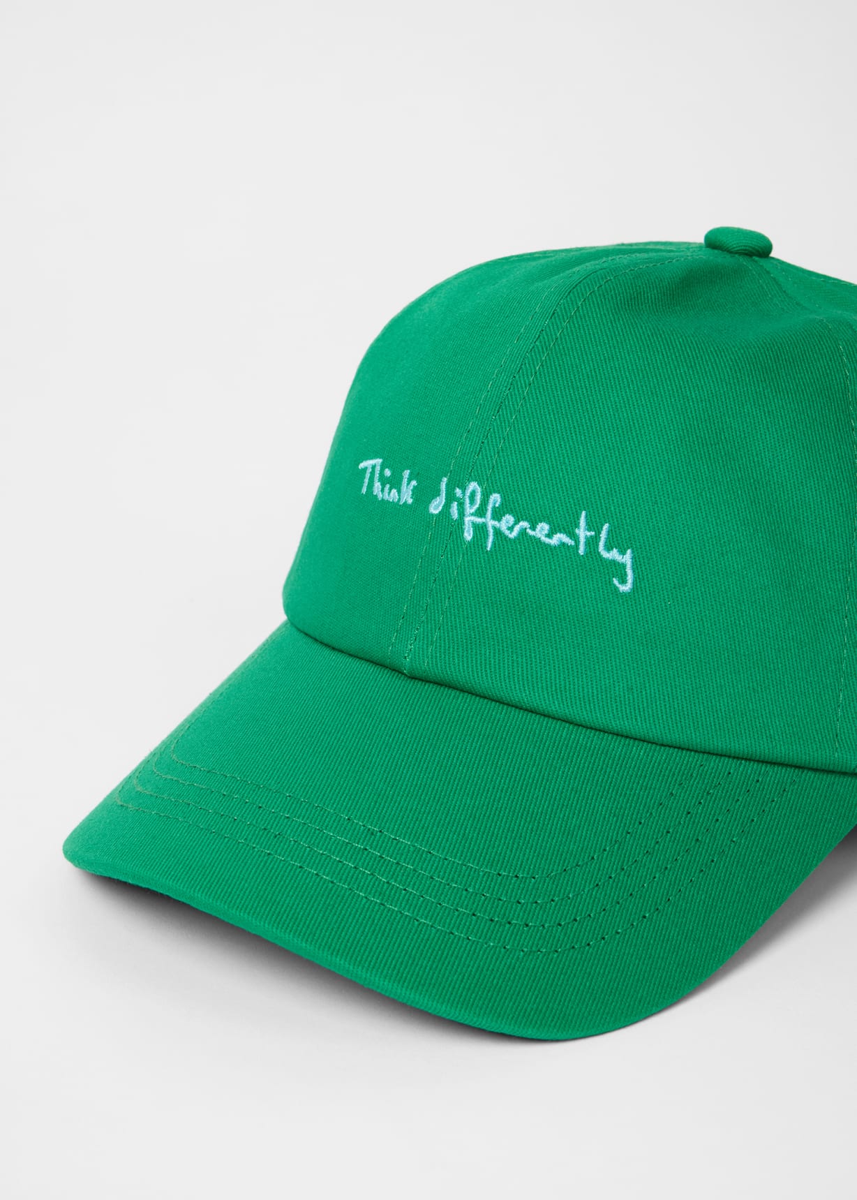 Green Cotton-Twill Quote Cap