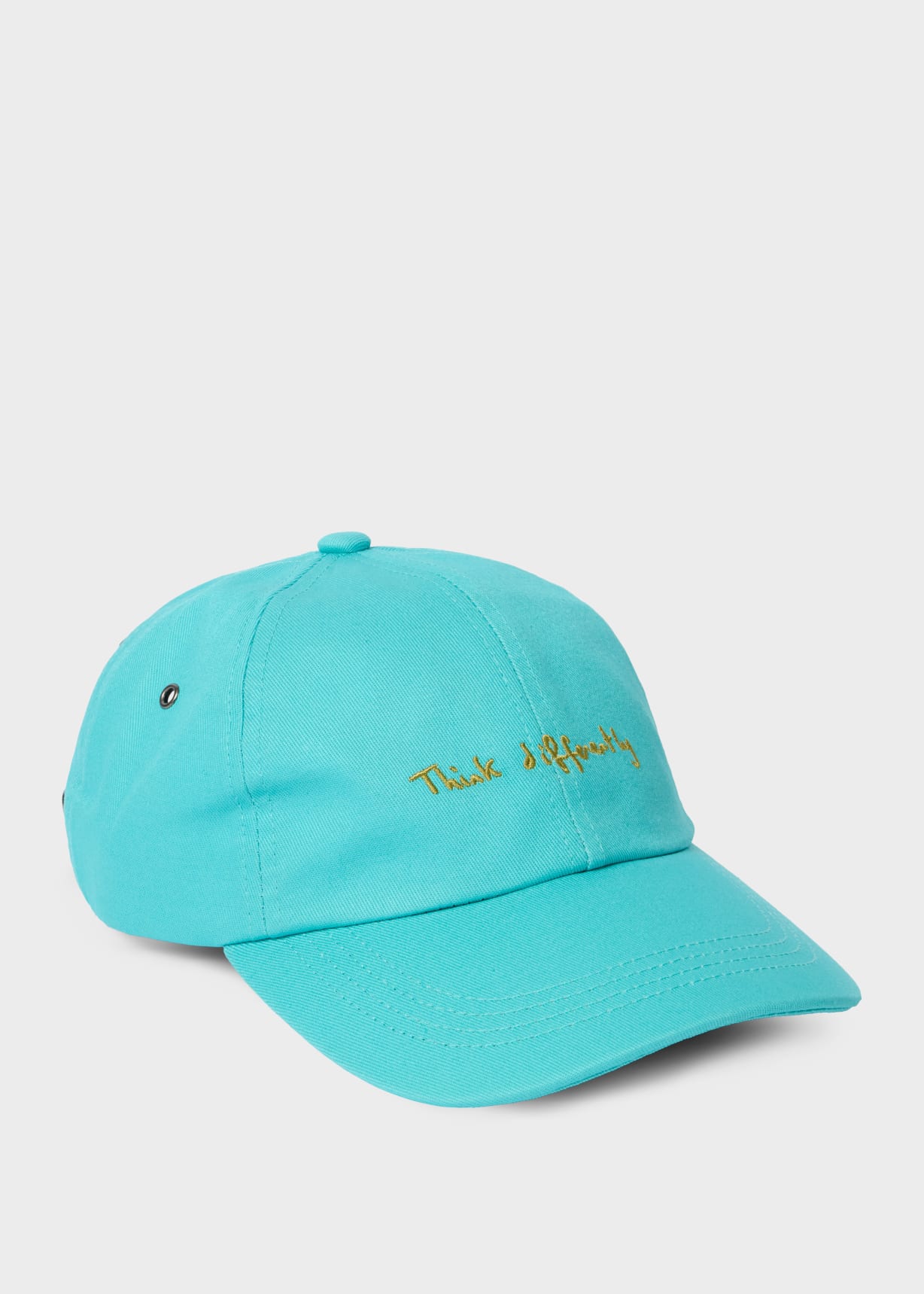 Sky Blue Cotton-Twill Quote Cap