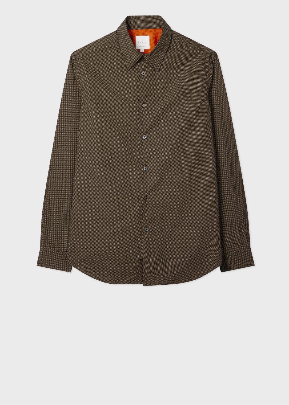 Men's Black Tiny Dot Print Cotton Shirt