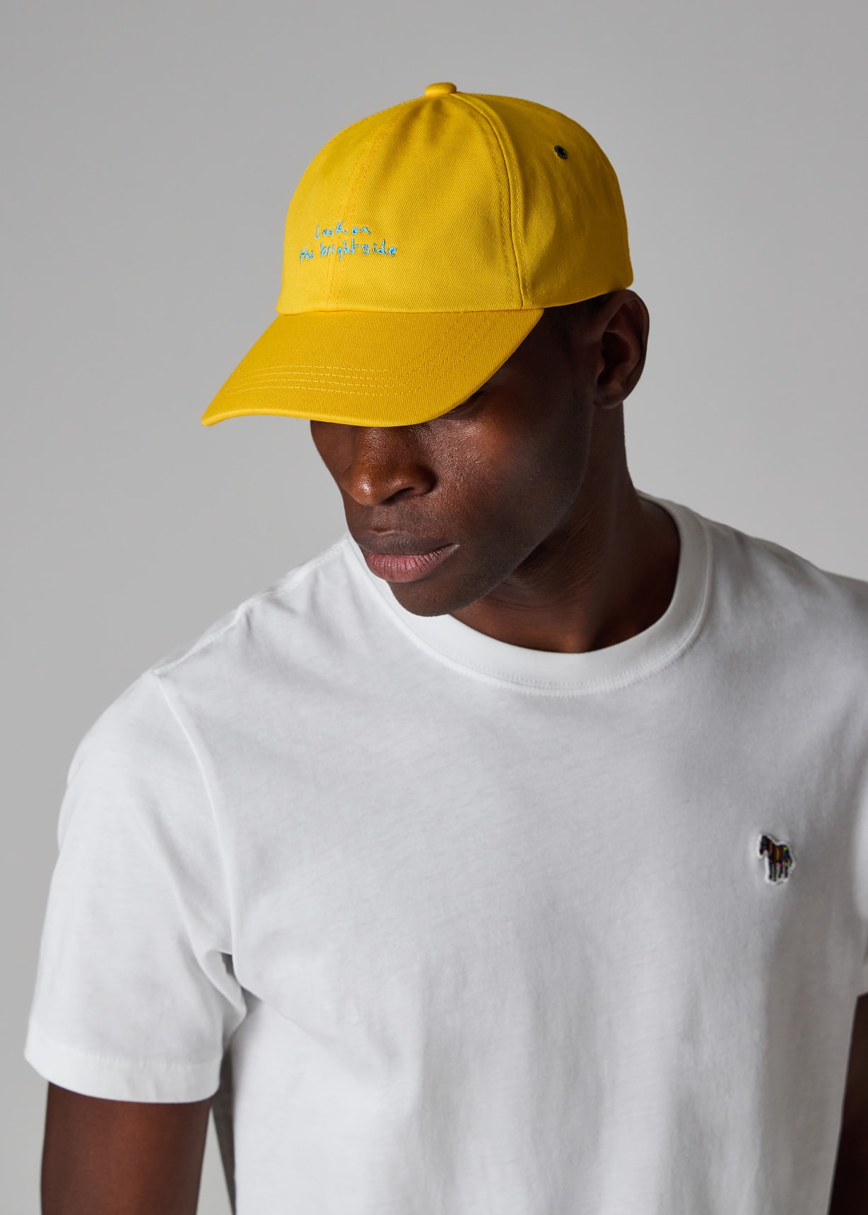 Men's Yellow Cotton-Twill Quote Cap